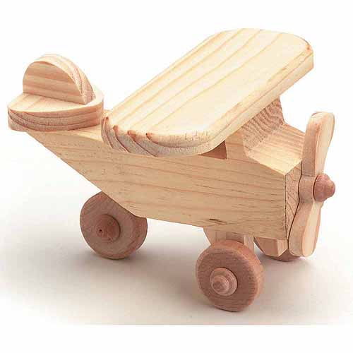 Unfinished Wood Airplane: 4 inches - Walmart.com