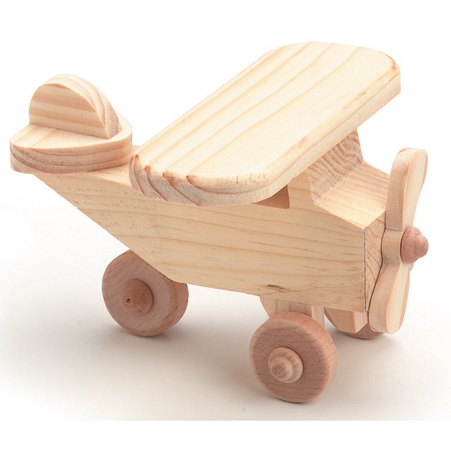 Unfinished Wood Airplane: 4 inches - Walmart.com