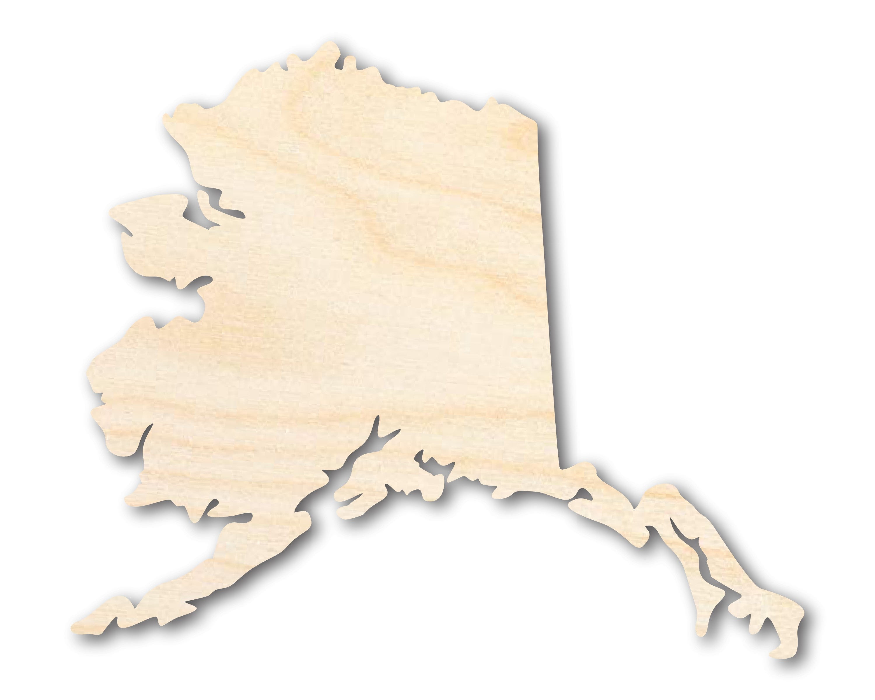 Unfinished Wood Alaska Shape - State - Craft - up to 46" DIY 12" / 1/4 ...