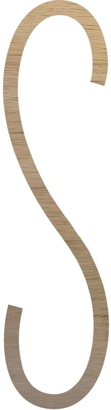 Unfinished Wood Alphabet Letter S, Blonde 6'' Tall Wood Material Letter ...