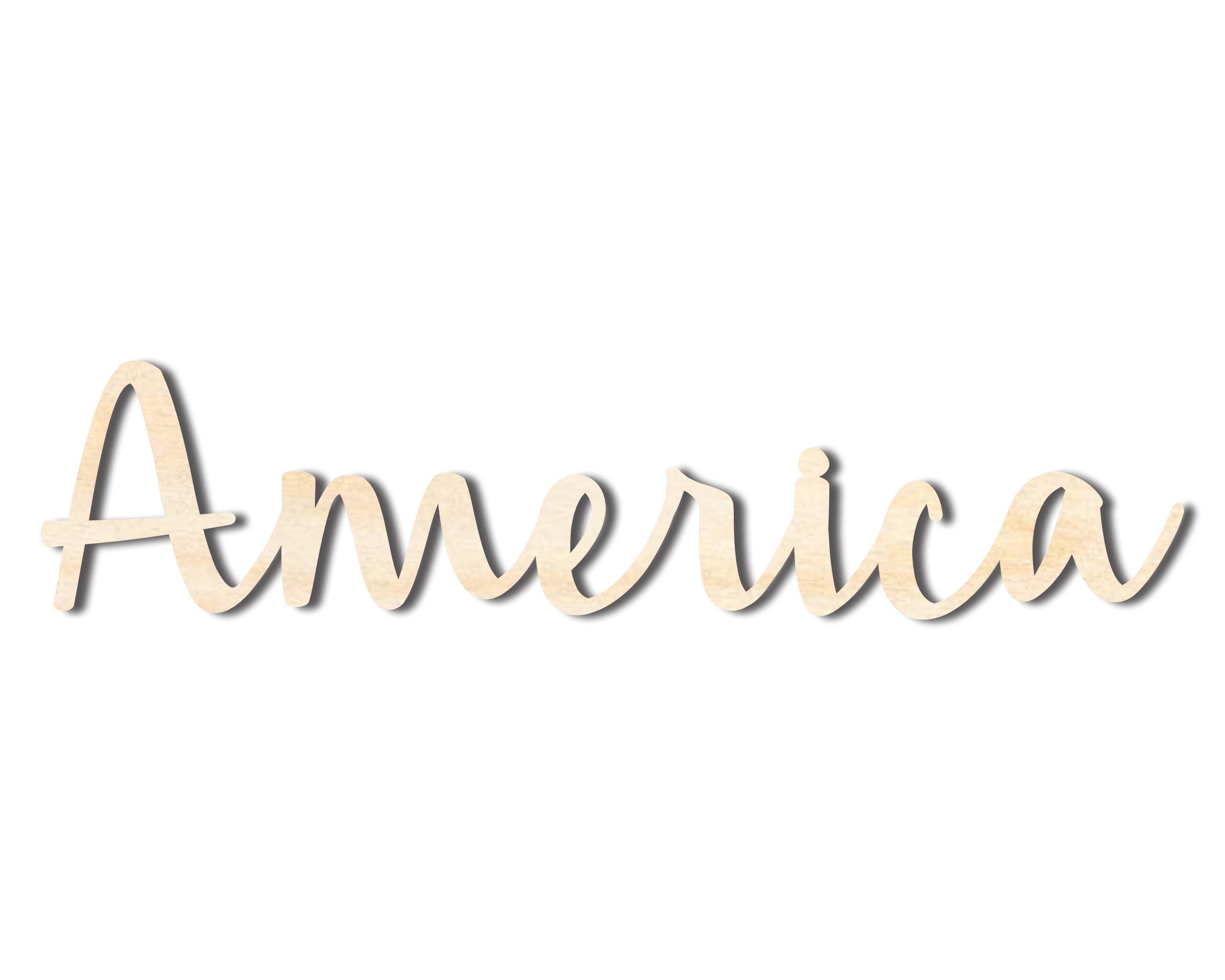 Unfinished Wood America Script | DIY Craft Cutout | up to 46" DIY 18 ...