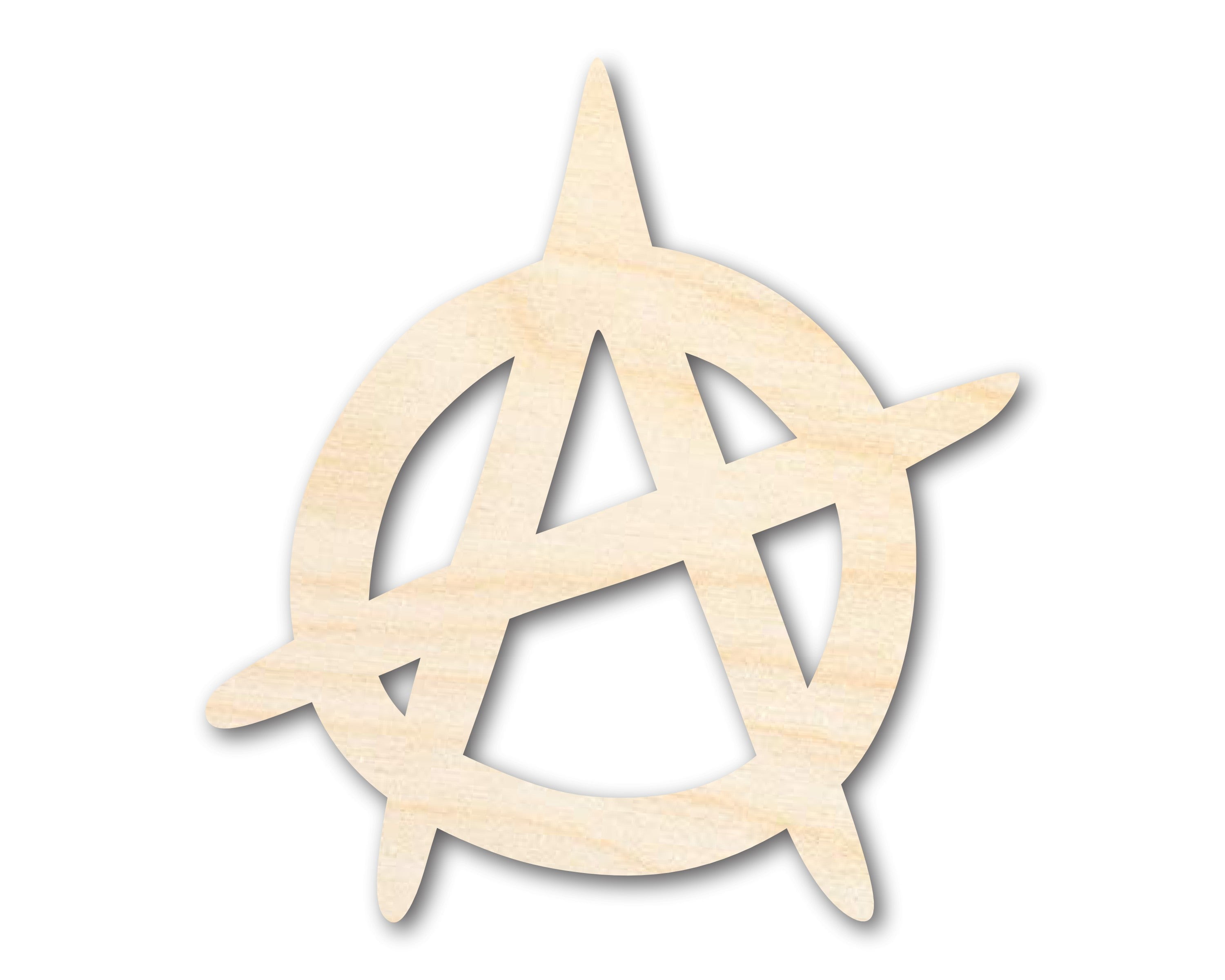 Unfinished Wood Anarchy Symbol | DIY Craft Cutout | Up to 36" 16" / 1/2 ...