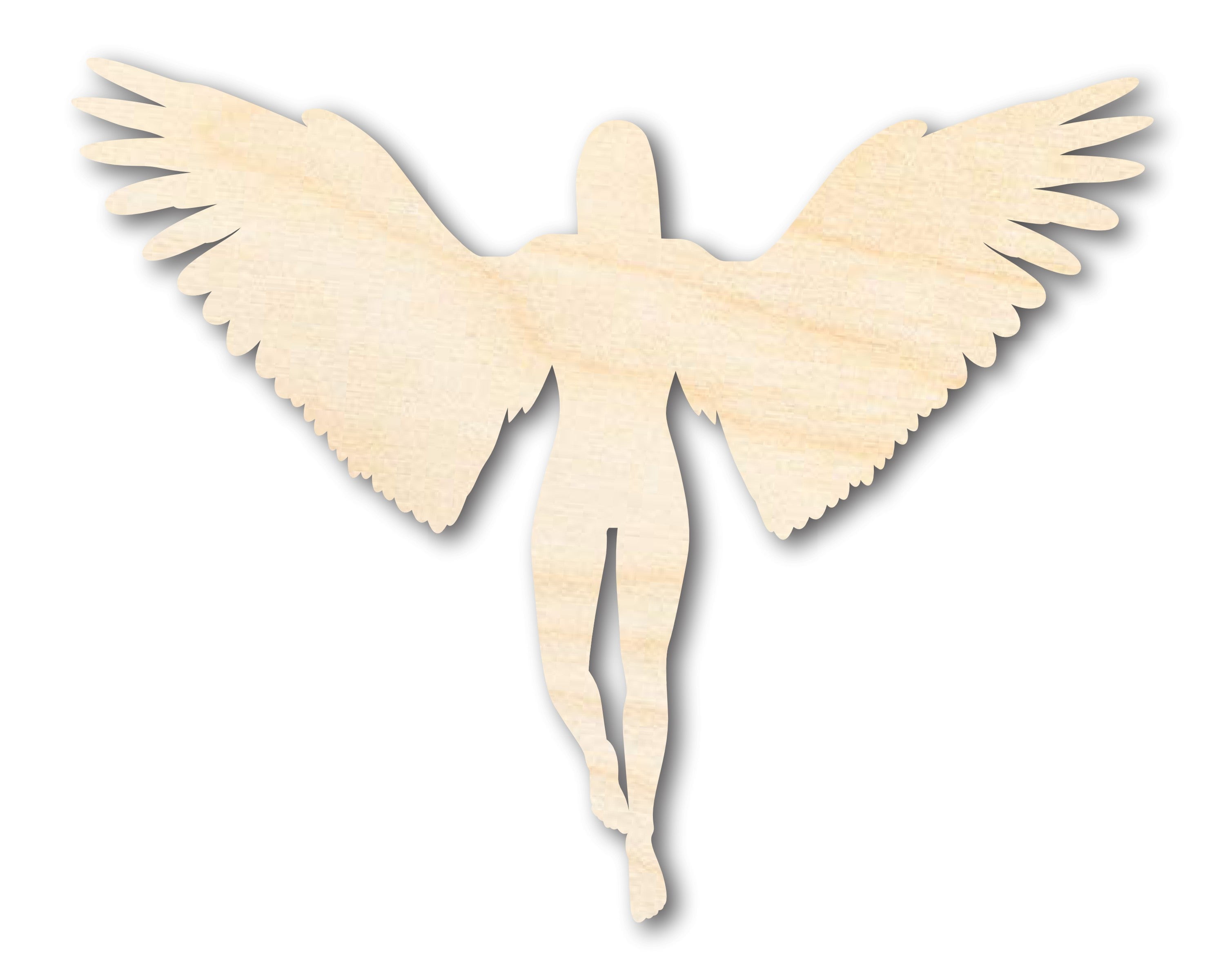 Unfinished Wood Angel Shape 6" / 1/2" - Walmart.com