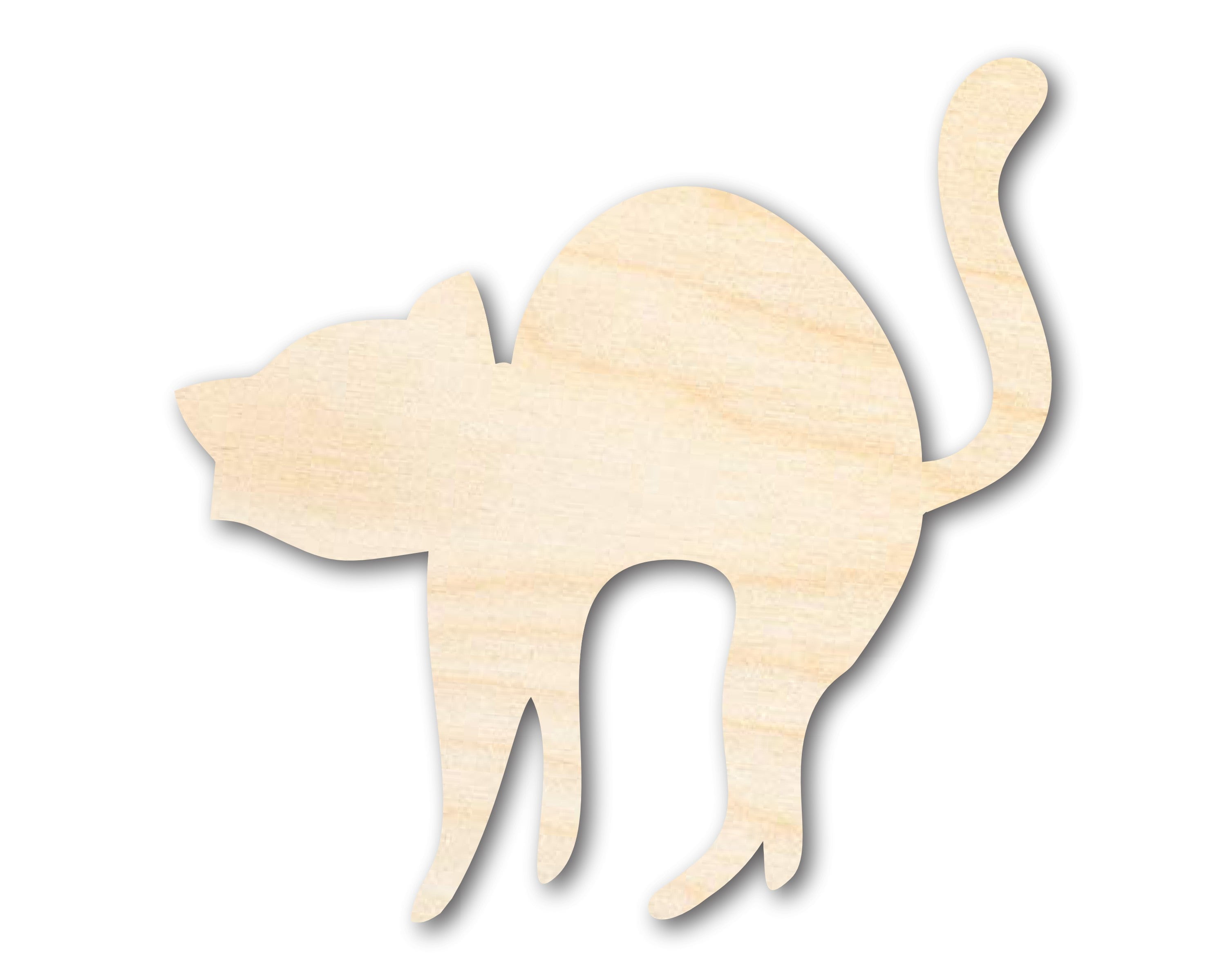 Unfinished Wood Arching Cat Shape - Craft - up to 46" 3" / 1/8 ...