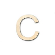 9 inch White Wood Letter C: Brush Font - Walmart.com
