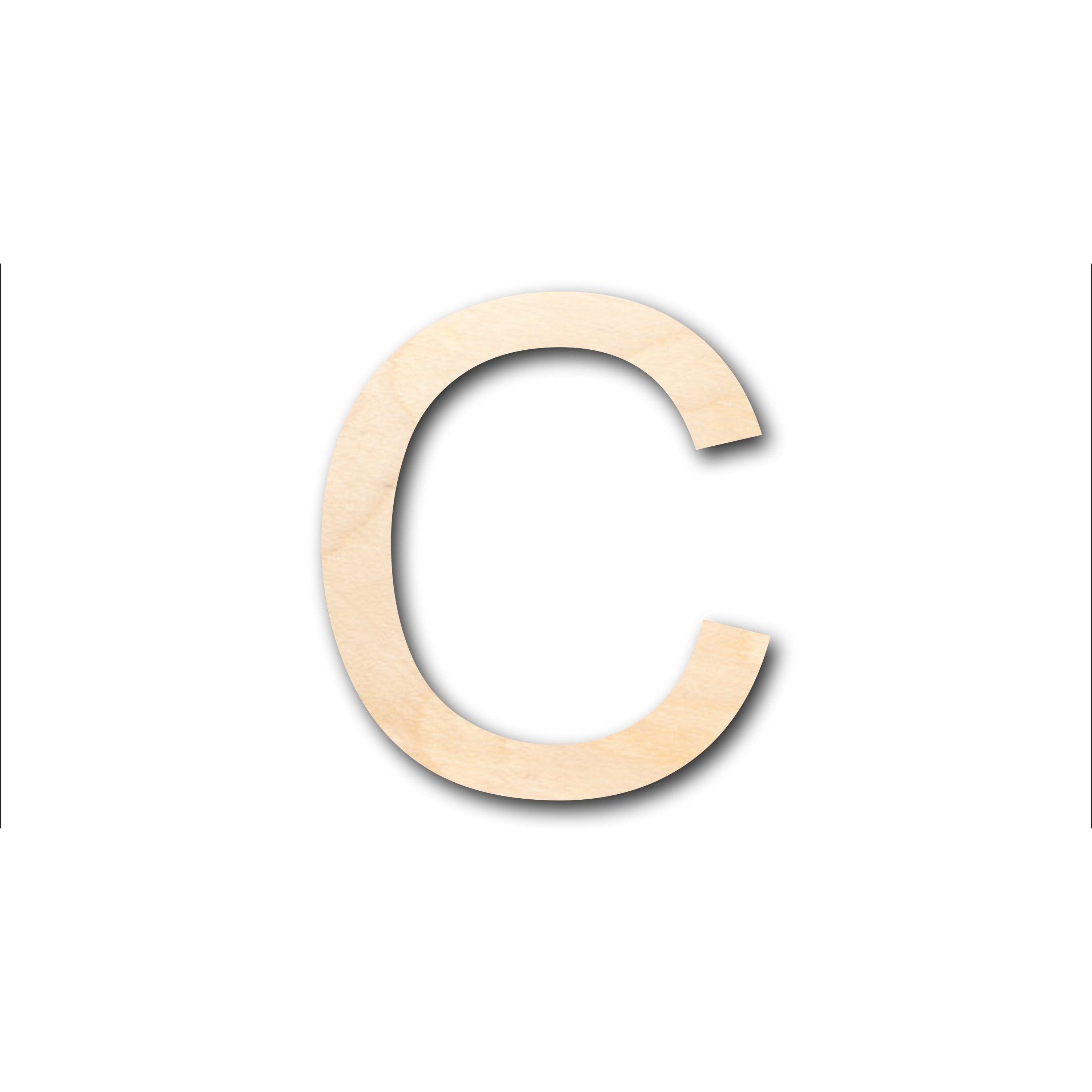 Unfinished Wood Arial Letter C Shape - Craft - up to 46" DIY 46" / 1/2 ...
