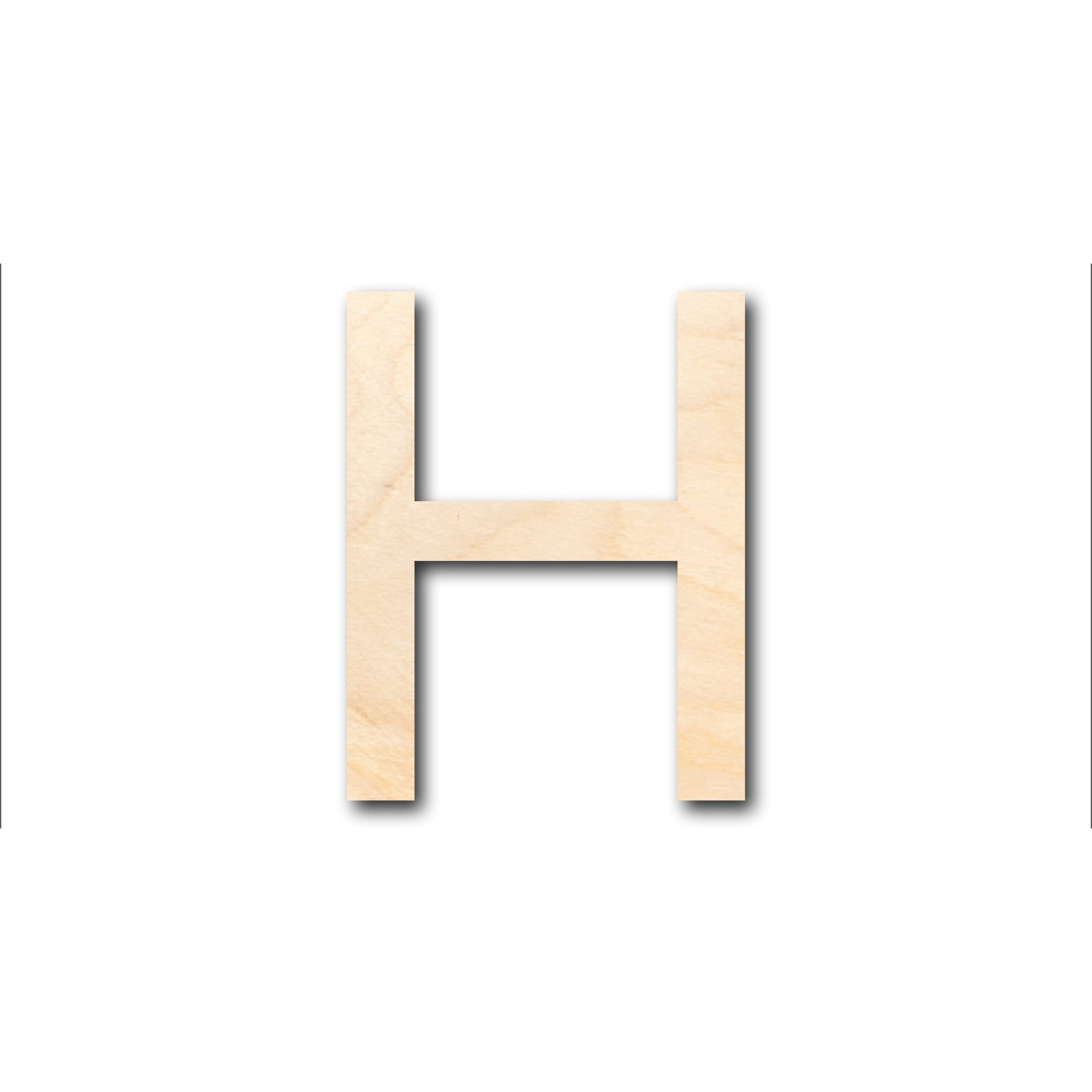 Unfinished Wood Arial Letter H Shape - Craft - up to 46" DIY 3" / 1/4 ...