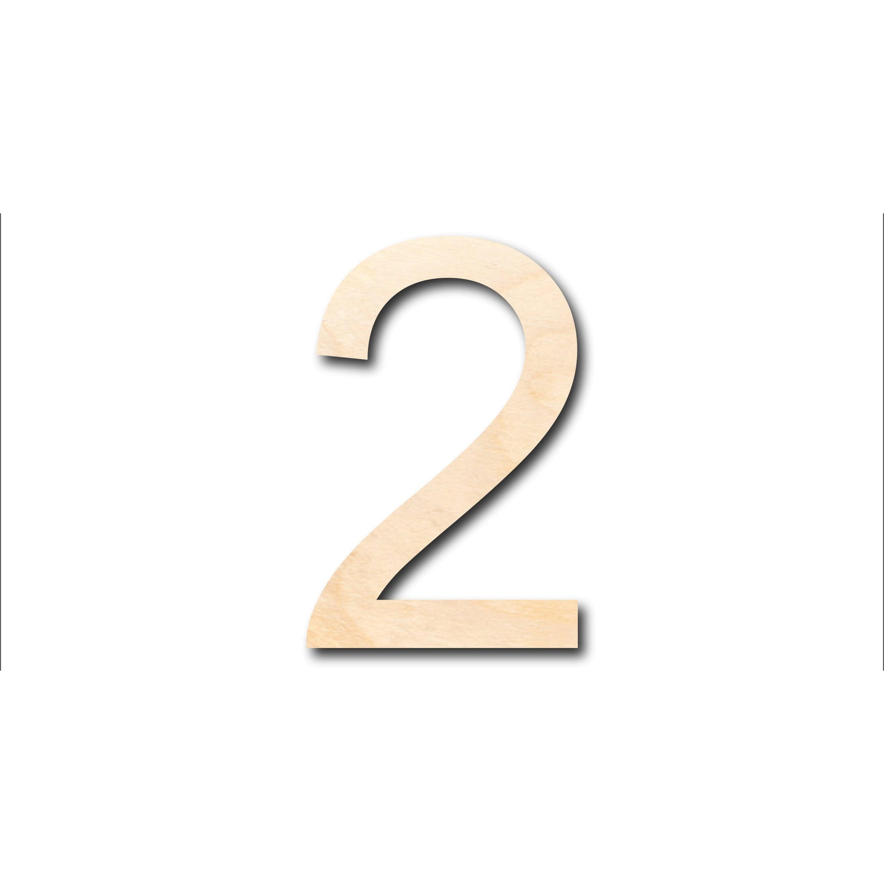 Unfinished Wood Arial Number 2 Shape - Craft - up to 46" DIY 4" / 1/8 ...