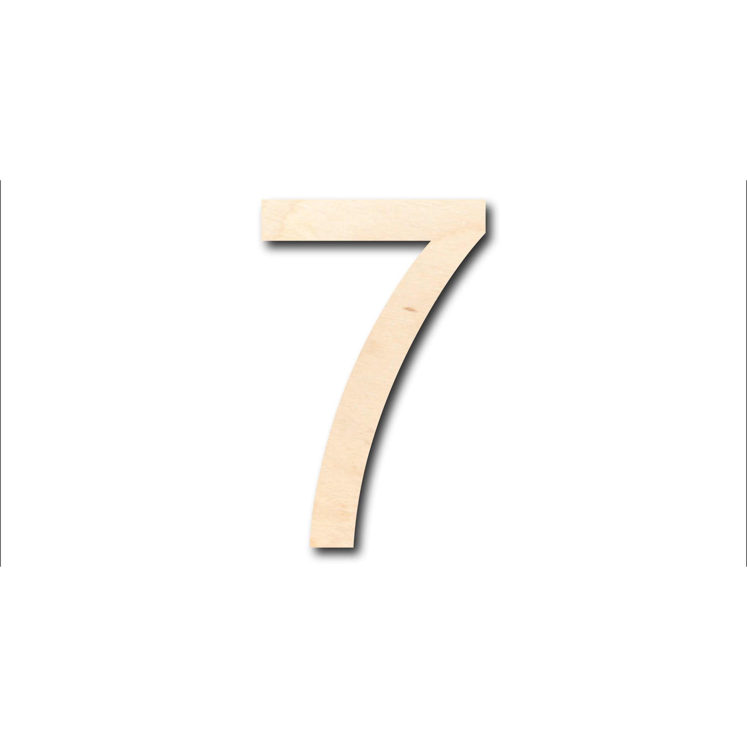 Unfinished Wood Arial Number 7 Shape - Craft - up to 46" DIY 18" / 3/4 ...