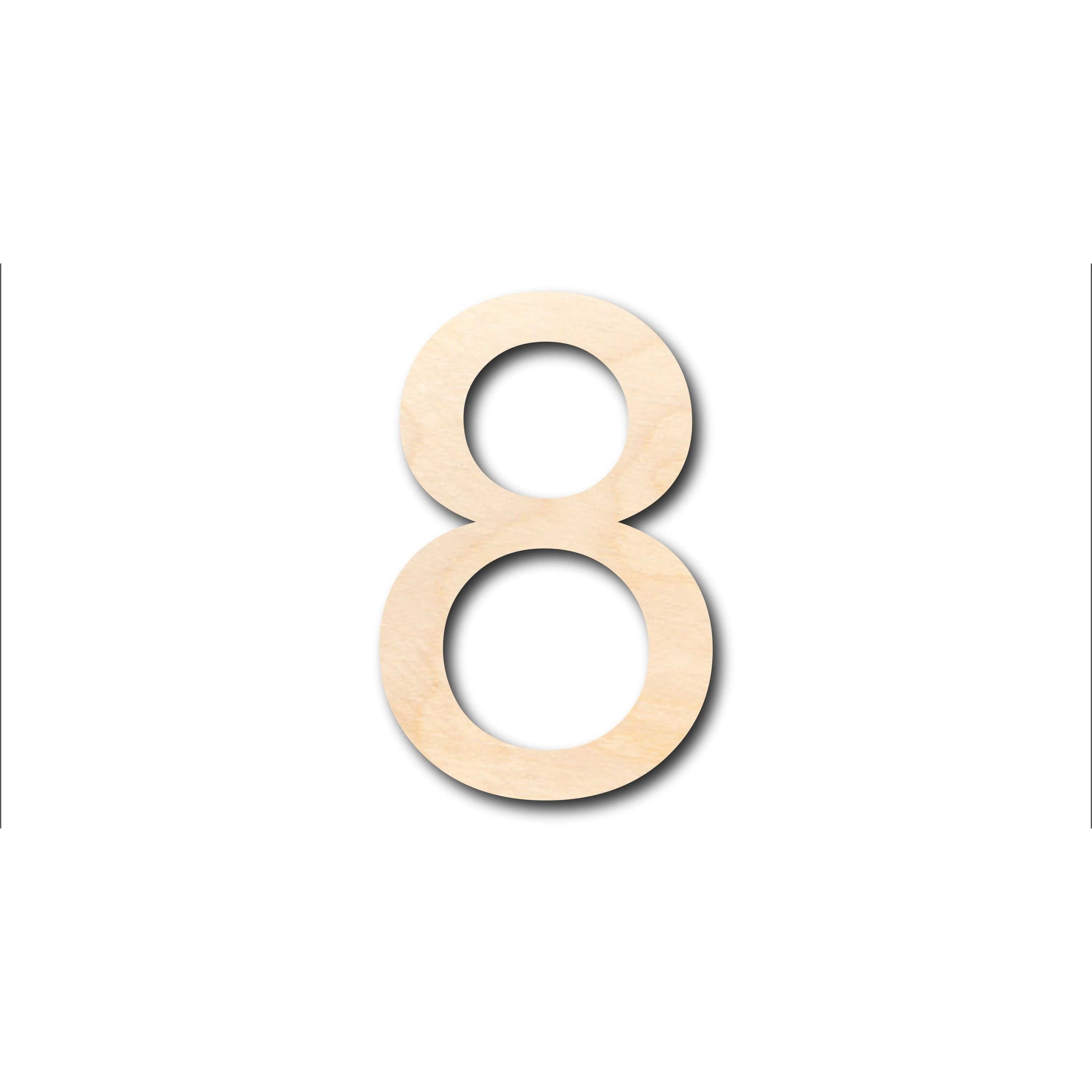 Unfinished Wood Arial Number 8 Shape - Craft - up to 46" DIY 3" / 1/4 ...