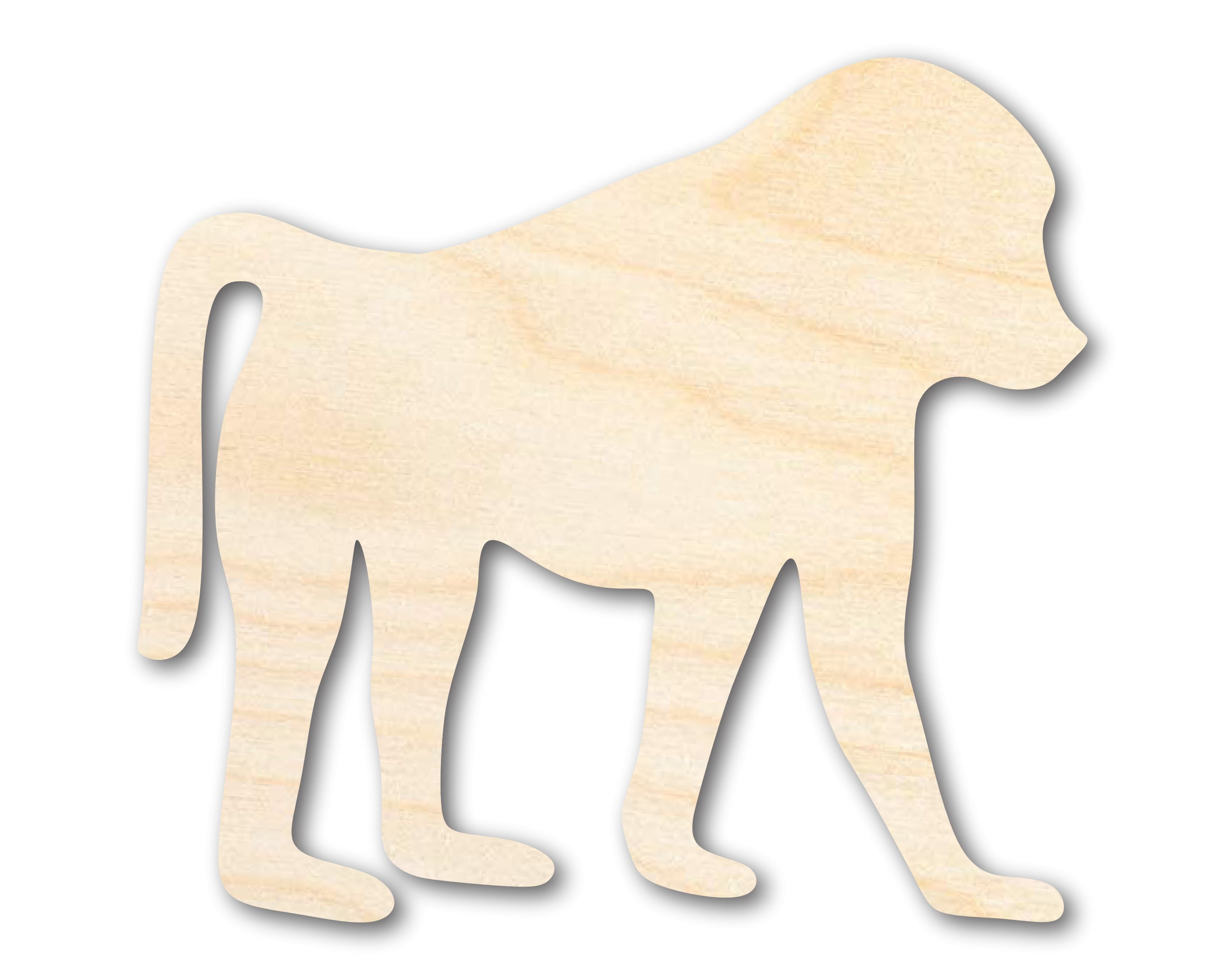 Unfinished Wood Baboon Shape | DIY Animal Craft Cutout 4" / 1/8 ...