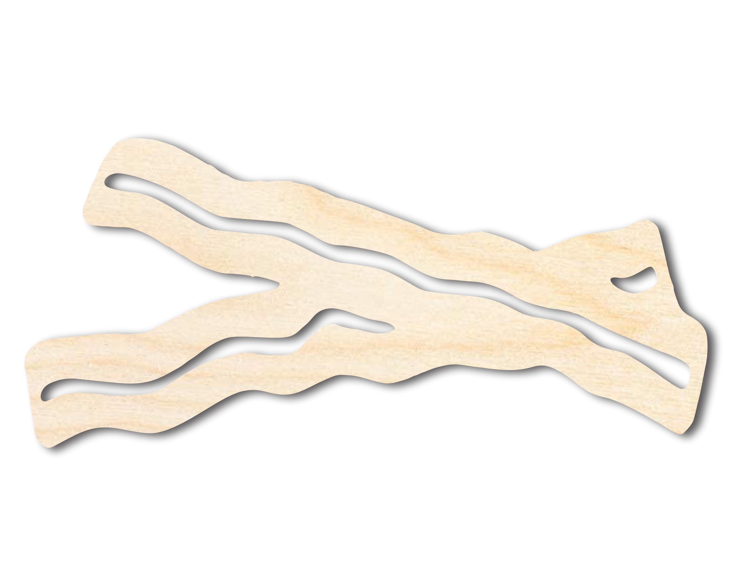 Unfinished Wood Bacon Shape | DIY Craft Cutout | up to 46" DIY 20" / 1/ ...