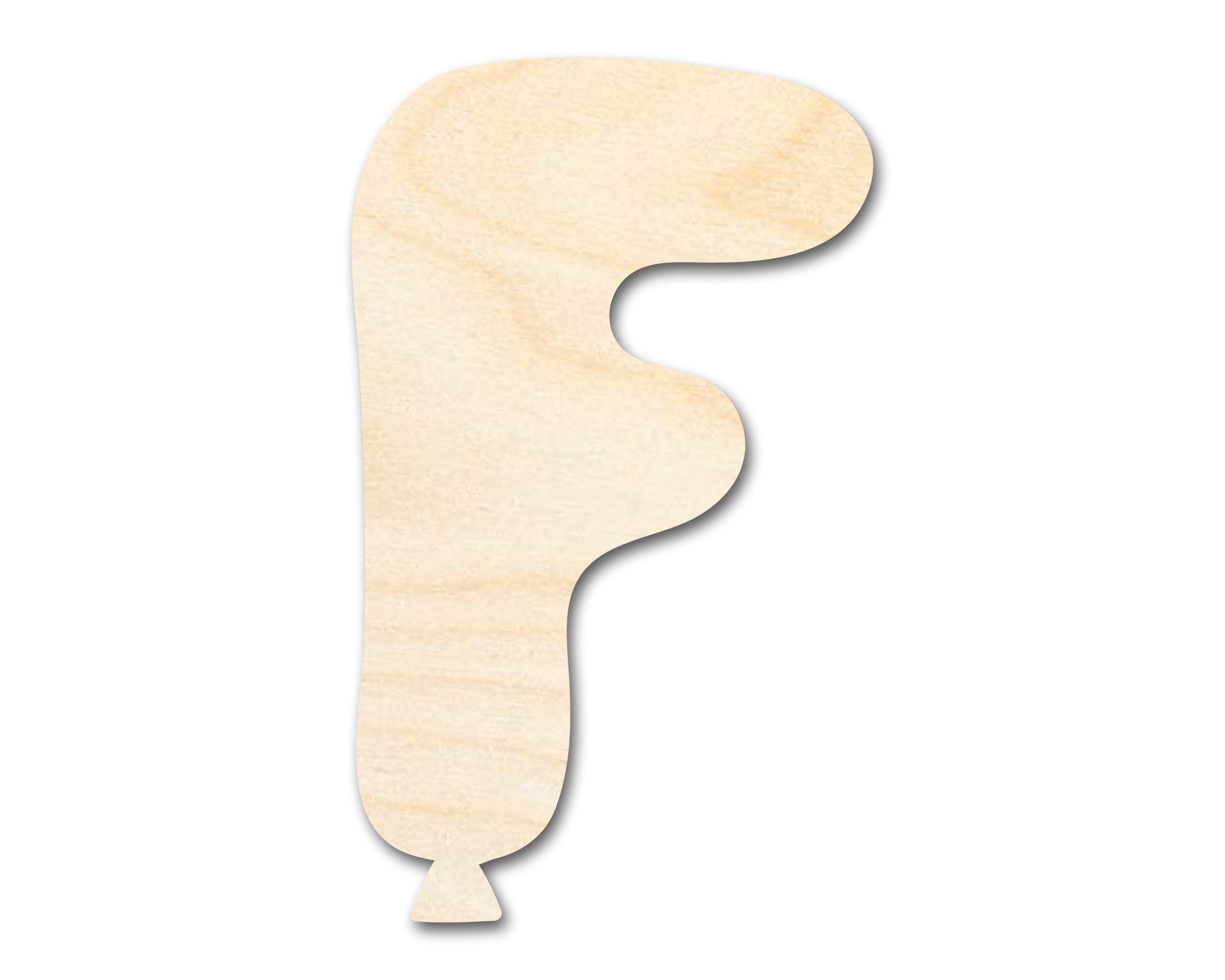 Unfinished Wood Balloon Letter F Shape | DIY Craft Cutout 7" / 1/8 ...