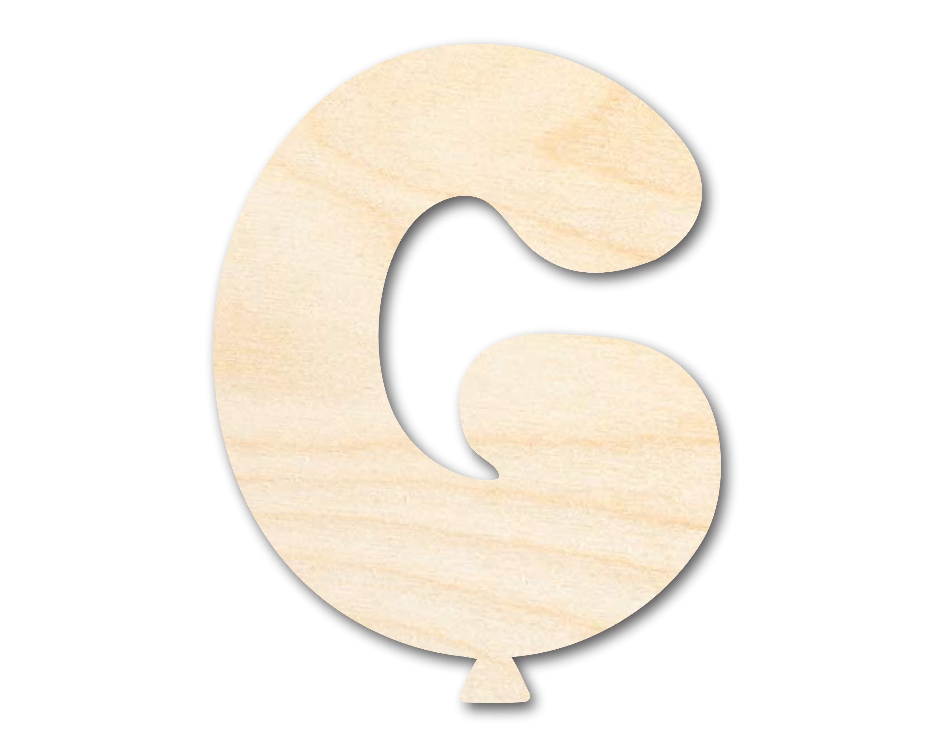 Unfinished Wood Balloon Letter G Shape | DIY Craft Cutout | up to 46 ...