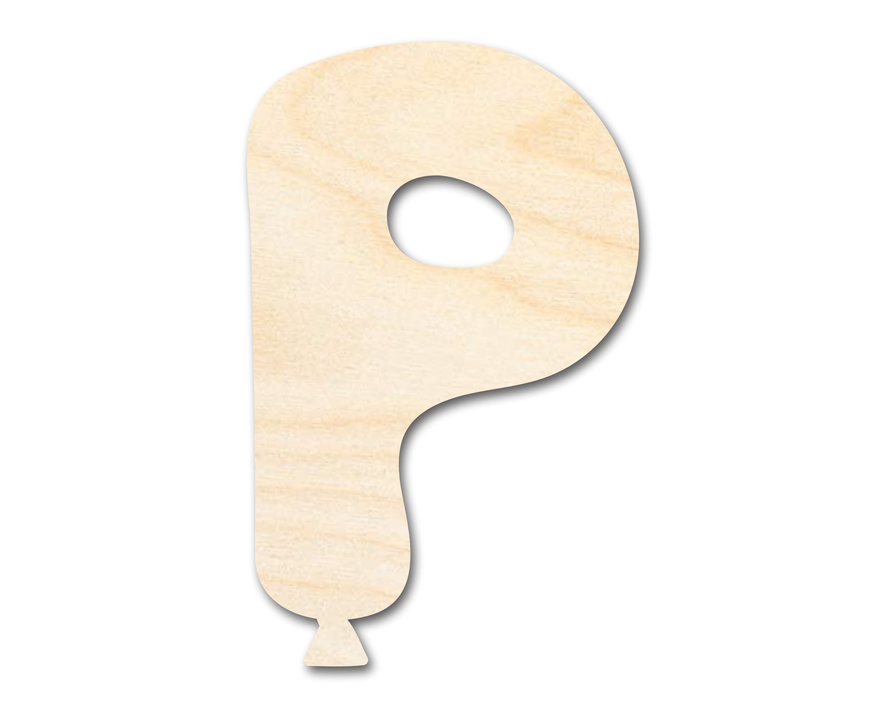 Unfinished Wood Balloon Letter P Shape | DIY Craft Cutout 46" / 1/2 ...