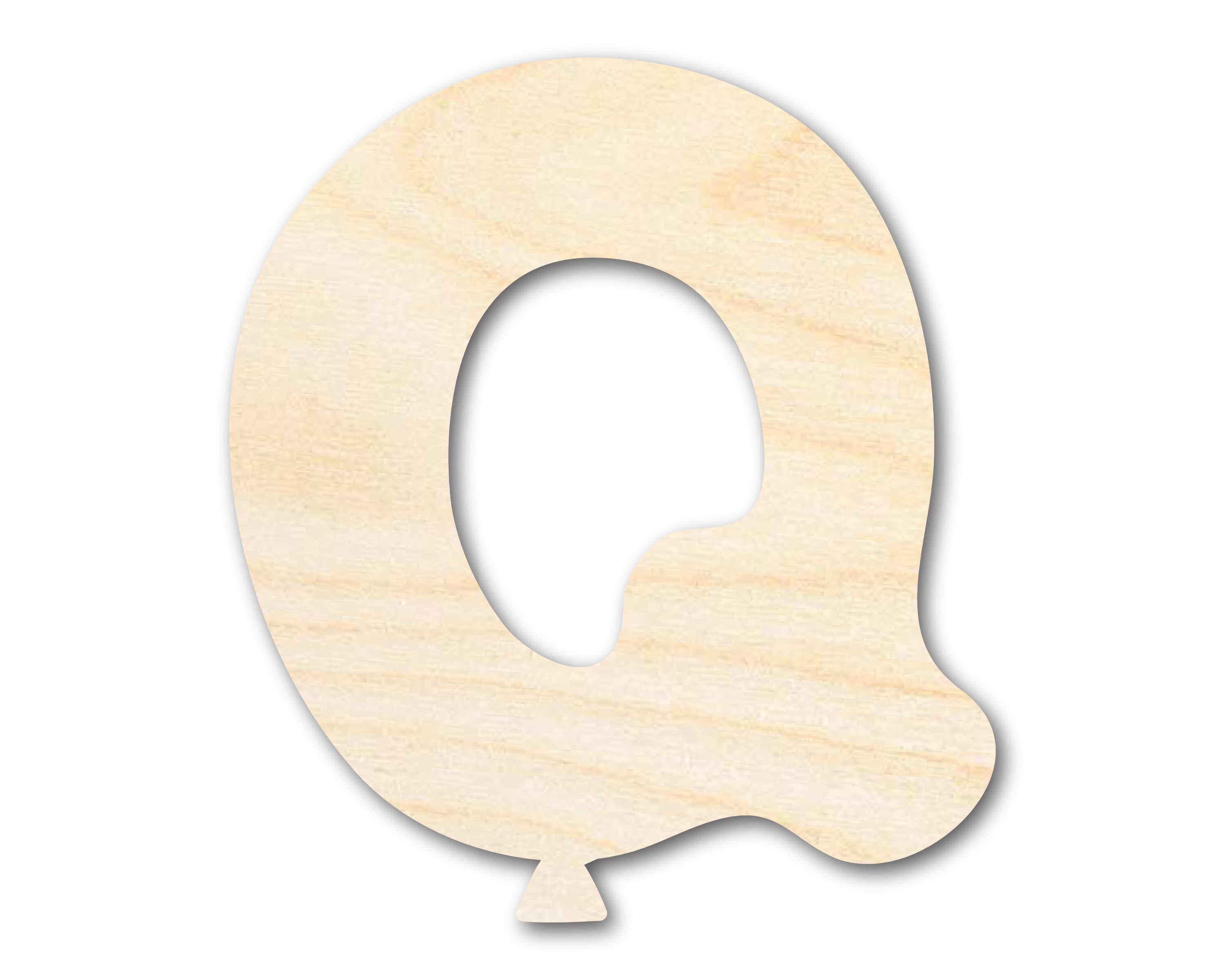 Unfinished Wood Balloon Letter Q Shape | DIY Craft Cutout | up to 46 ...