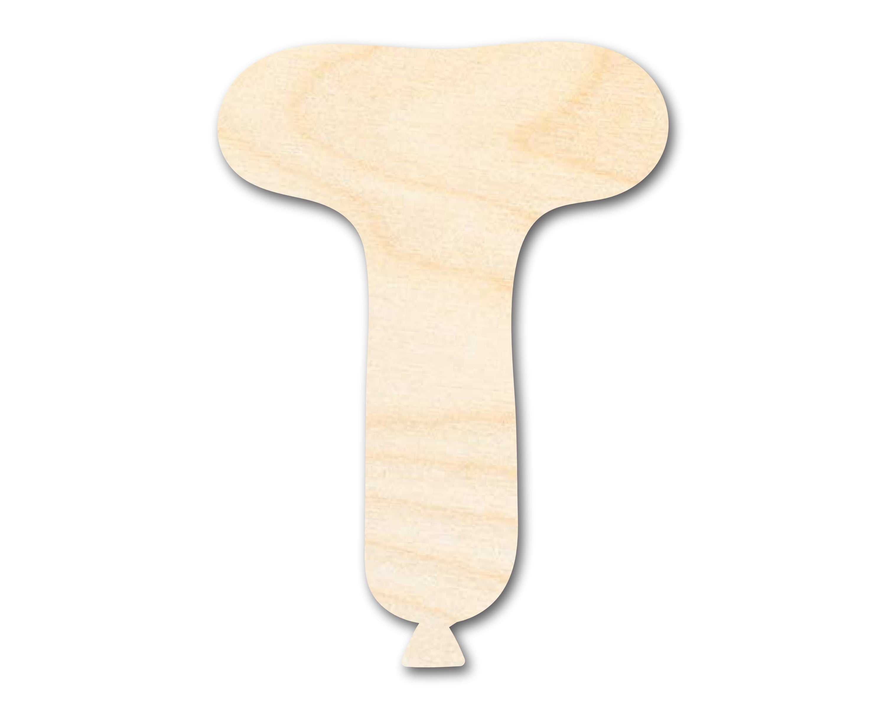 Unfinished Wood Balloon Letter T Shape | DIY Craft Cutout 24" / 1/2 ...