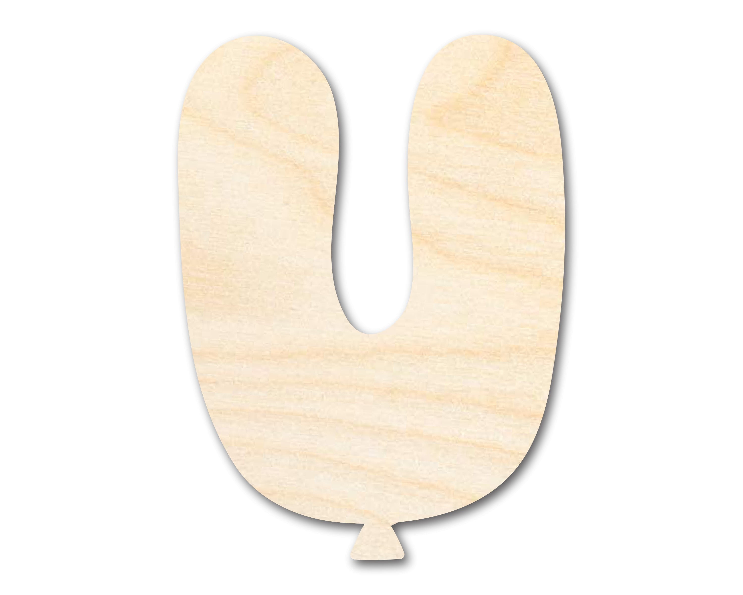 Unfinished Wood Balloon Letter U Shape | DIY Craft Cutout 5" / 1/8 ...
