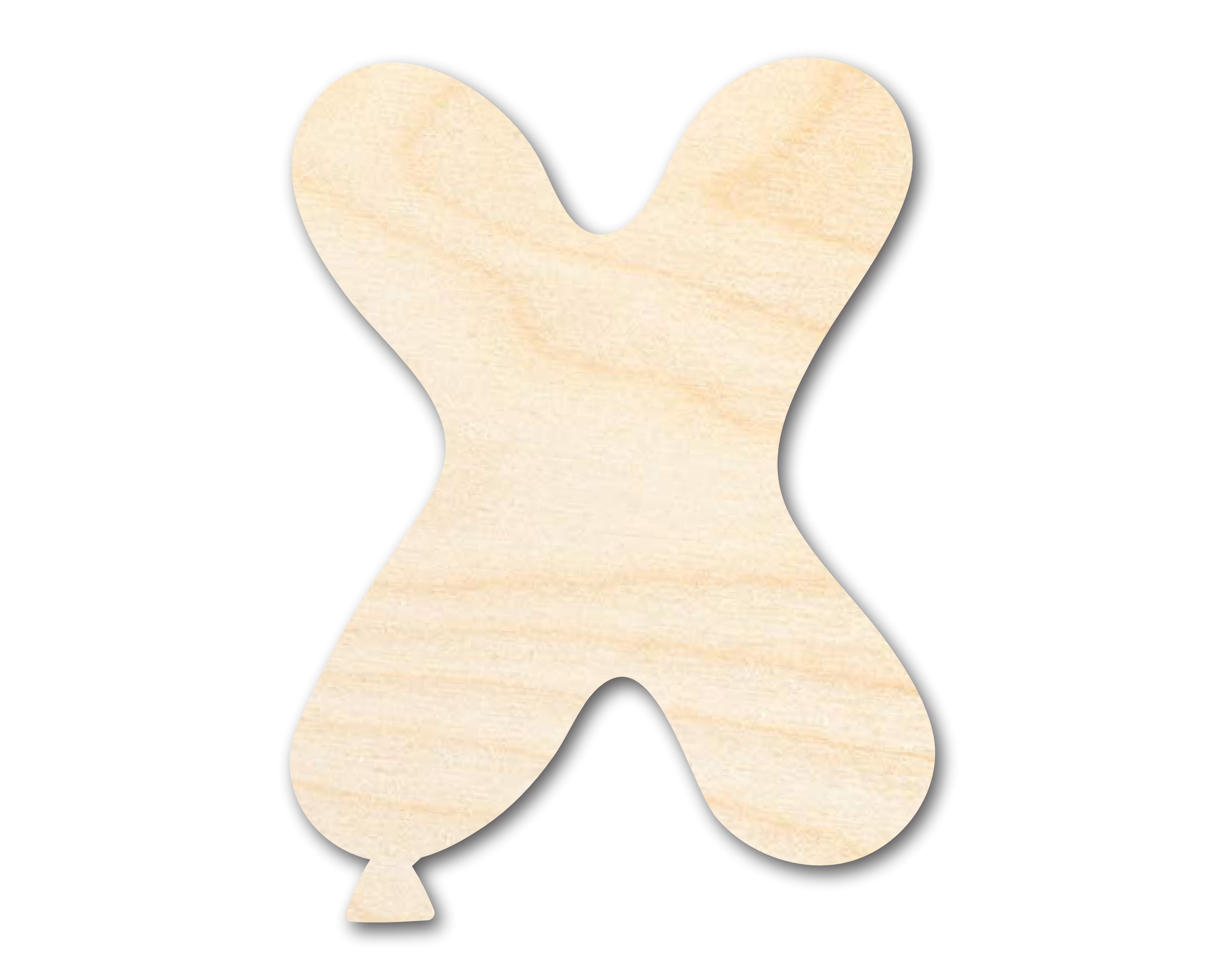 Unfinished Wood Balloon Letter X Shape | DIY Craft Cutout | up to 46 ...