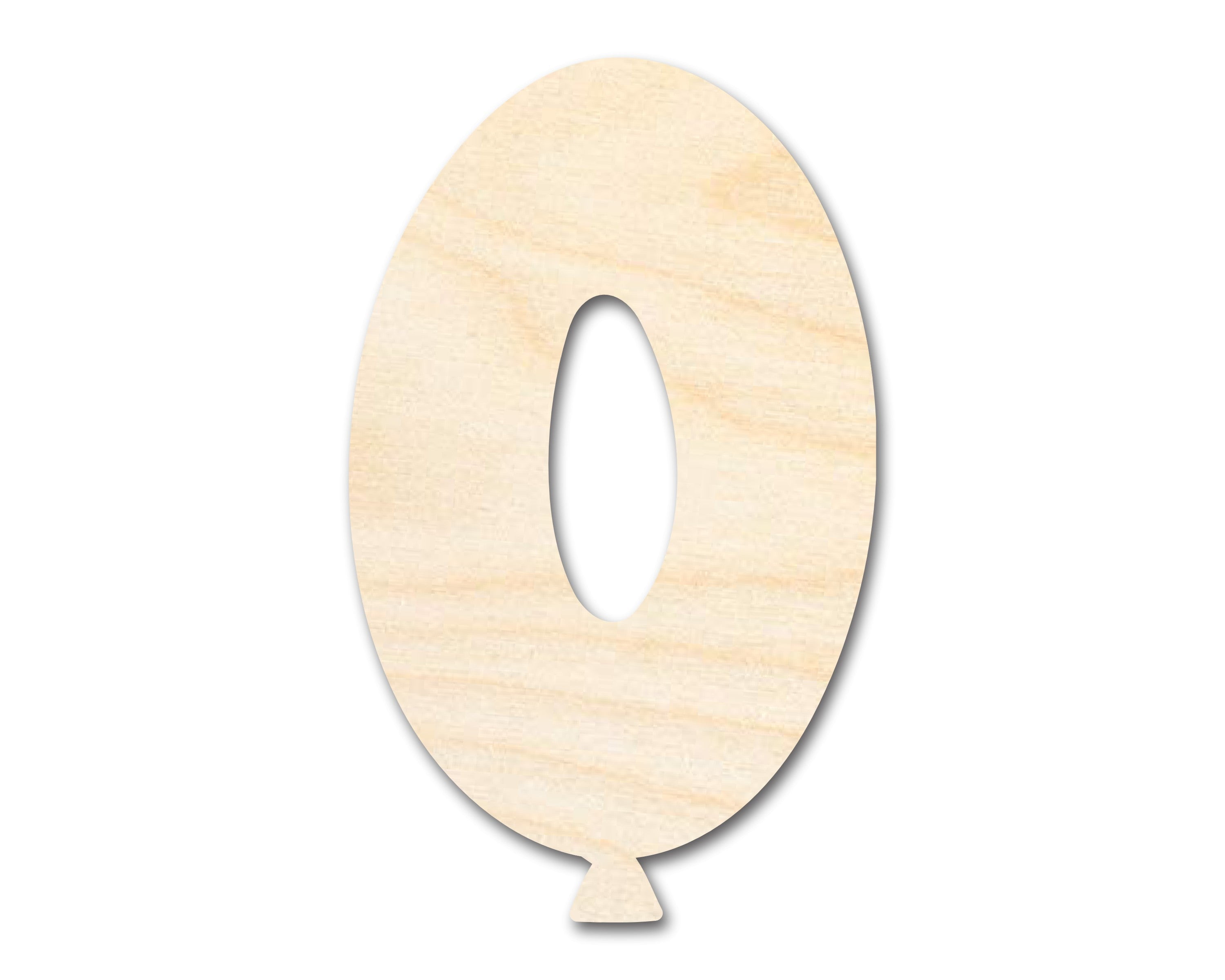 Unfinished Wood Balloon Number 0 Shape | DIY Craft Cutout | up to 46 ...