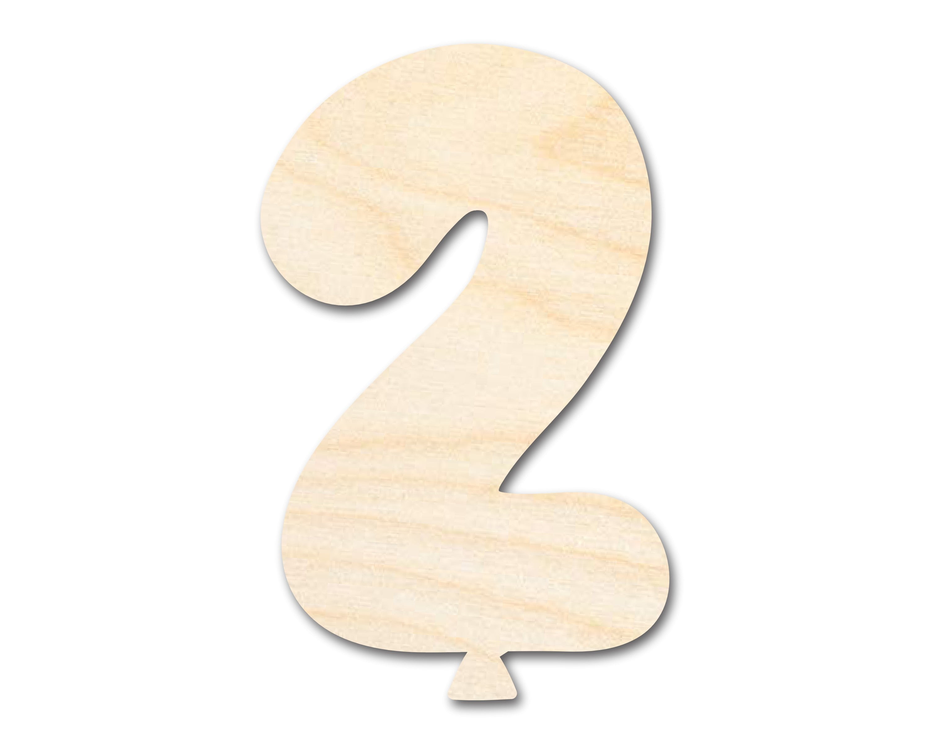 Unfinished Wood Balloon Number 2 Shape | DIY Craft Cutout 4" / 1/2 ...