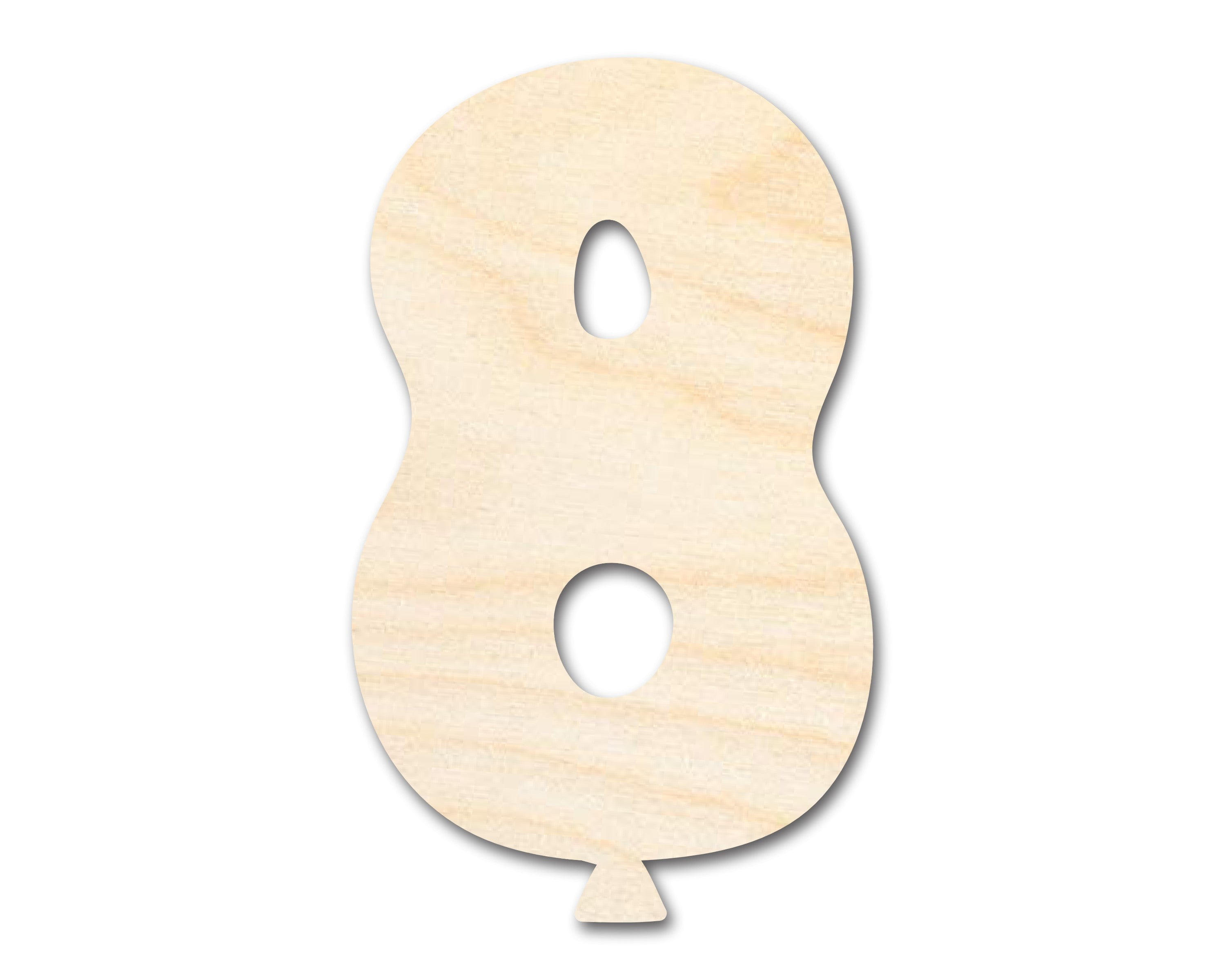 Unfinished Wood Balloon Number 8 Shape | DIY Craft Cutout 8" / 1/8 ...