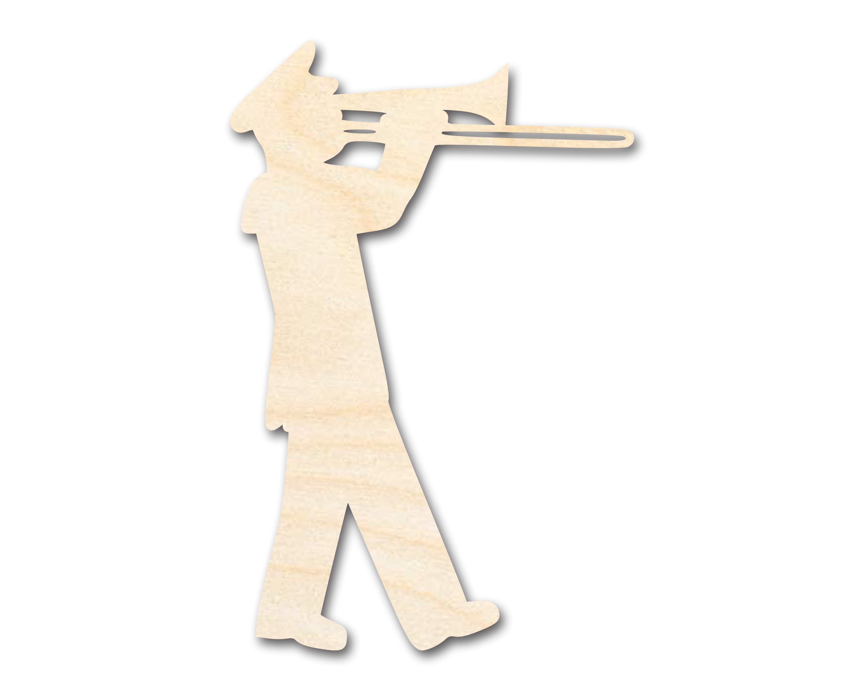 Unfinished Wood Band Trombone Player Shape | DIY Craft Cutout | up to 46" DIY 42" / 3/4 ...