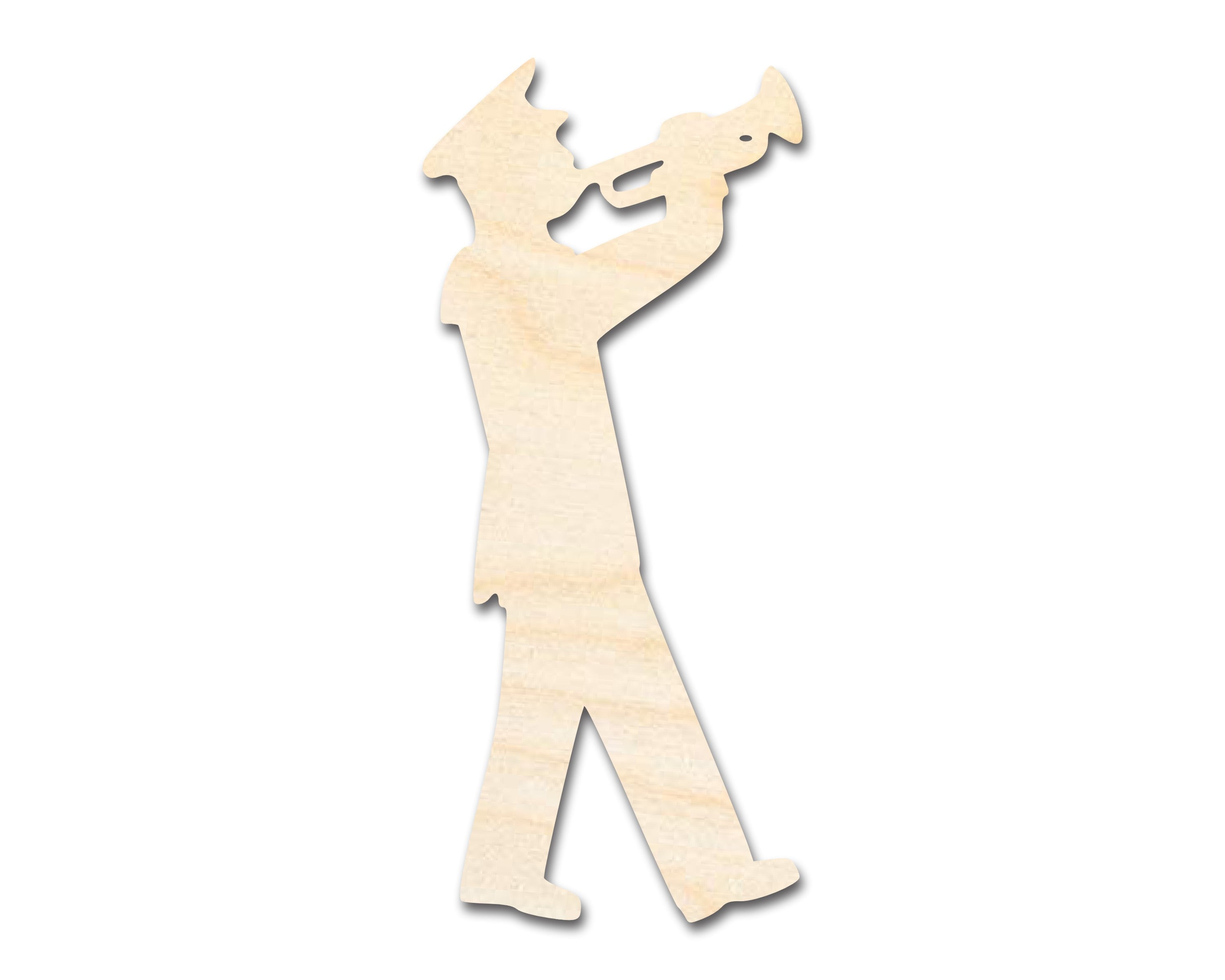 Unfinished Wood Band Trumpet Player Shape | DIY Craft Cutout | up to 46" DIY 36" / 1/2 ...