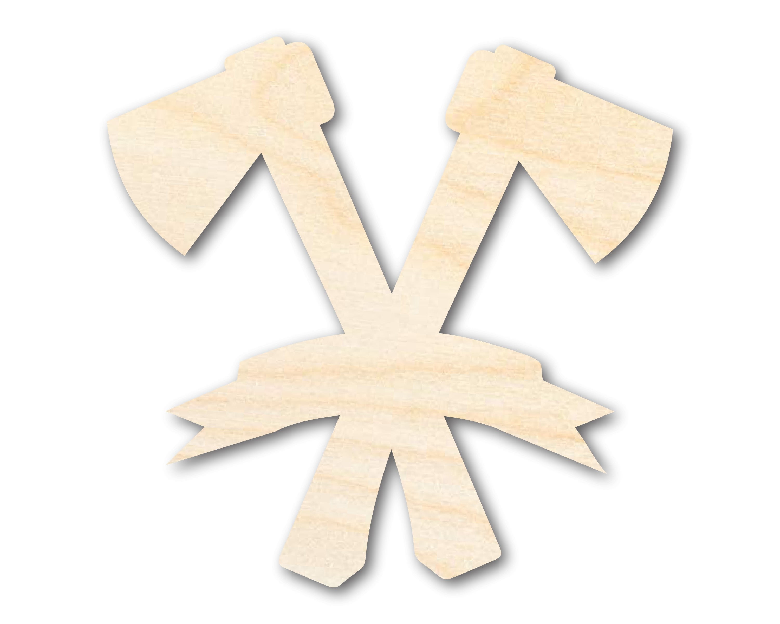 Unfinished Wood Bannered Axes Shape | Craft Cutout | up to 46" DIY 7 ...