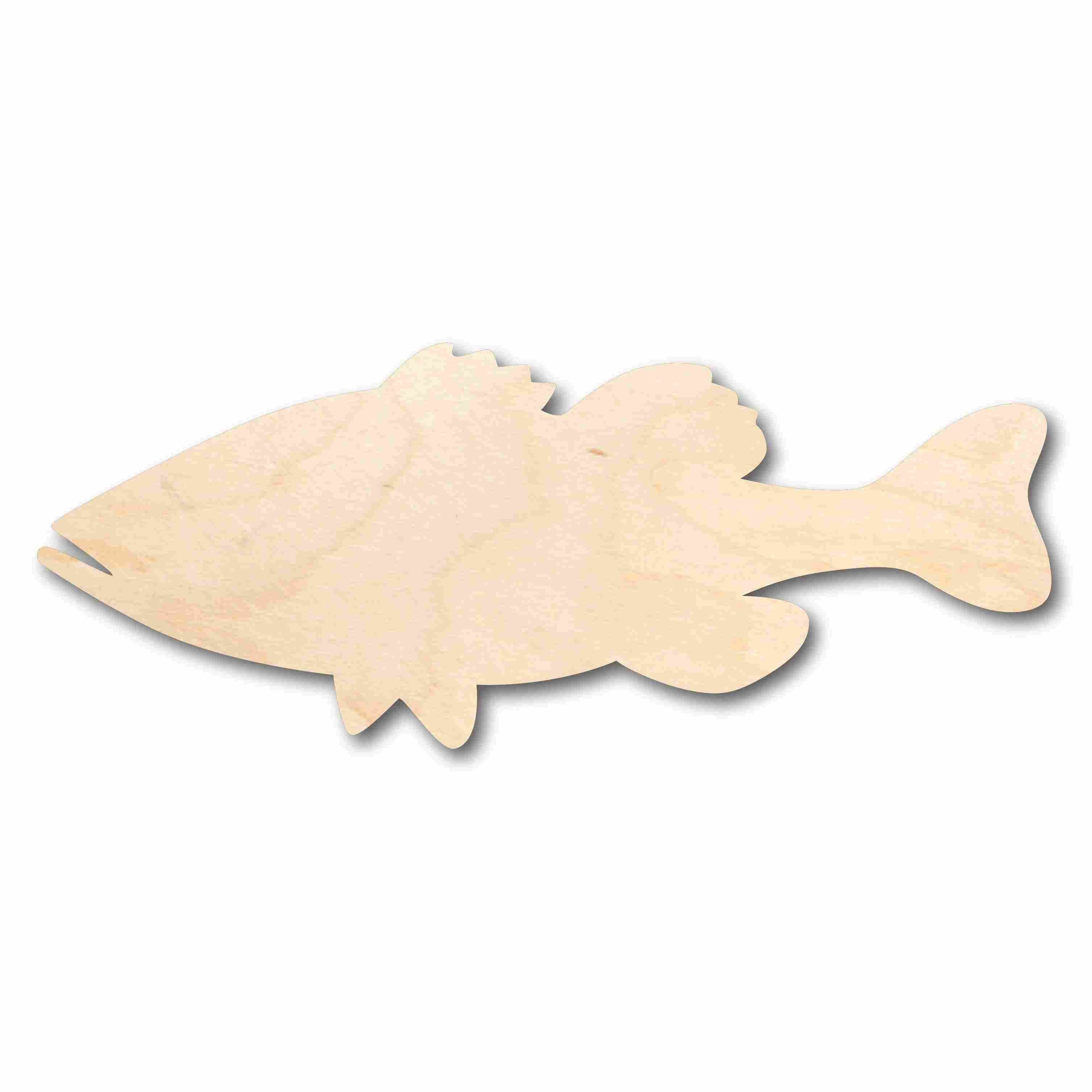 Unfinished Wood Bass Fish Silhouette - Craft- up to 46" DIY 14" / 1/4 ...