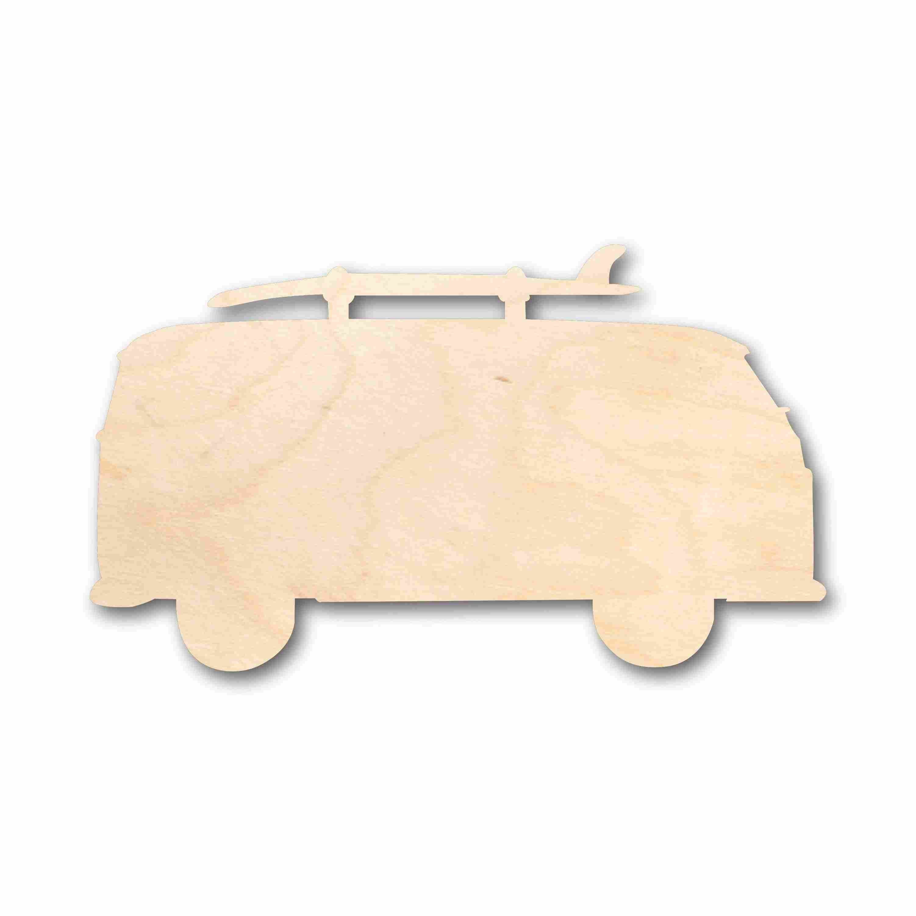 Unfinished Wood Beach Bus Surf Board Silhouette - Craft- up to 46" DIY ...