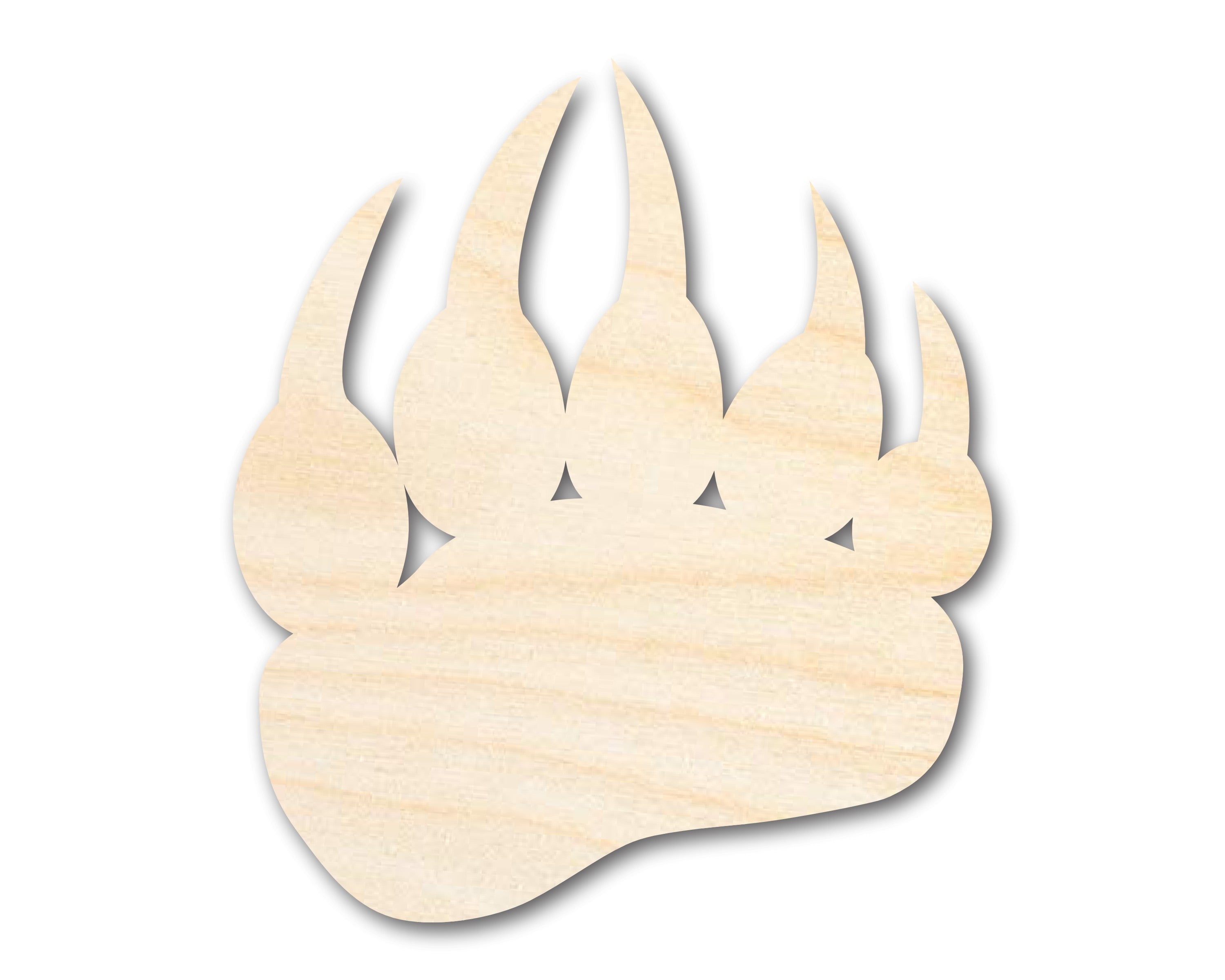 Unfinished Wood Bear Paw Shape - Wildlife Craft - up to 46" DIY 7" / 1/ ...