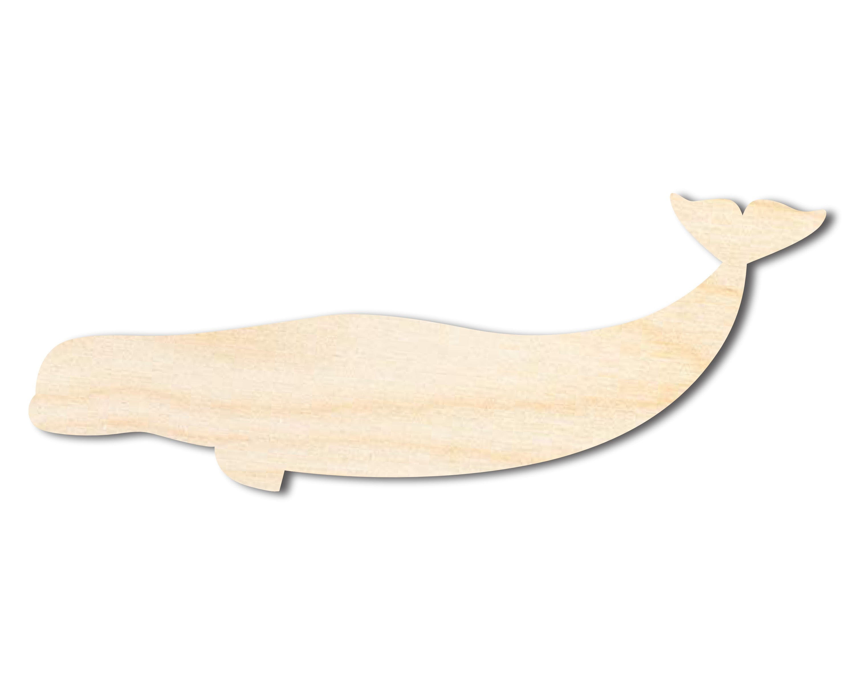 Unfinished Wood Beluga Whale Shape - Craft - up to 46" DIY 3" / 1/8 ...