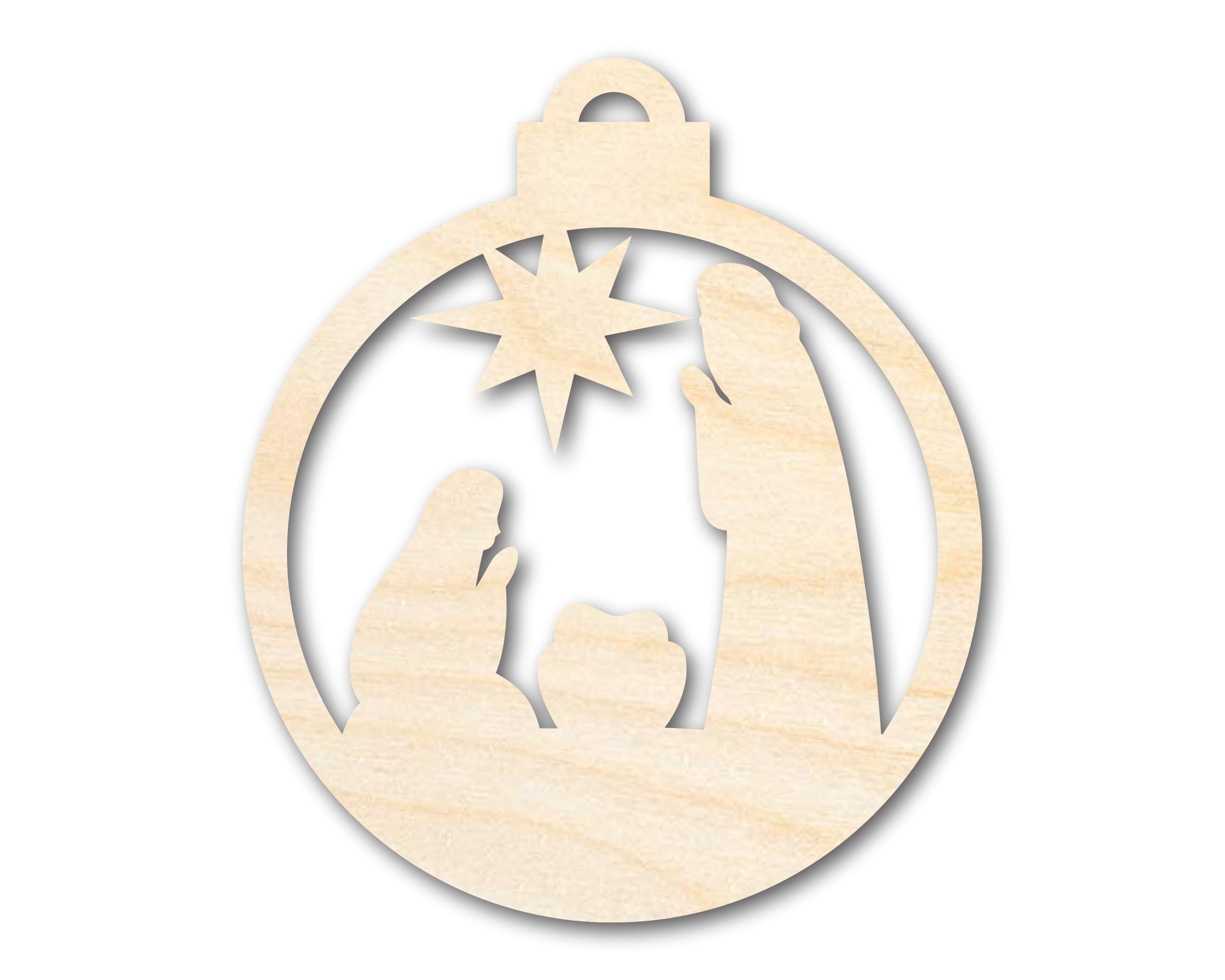 Unfinished Wood Bethlehem Nativity Ornament Shape - Christmas - Craft ...