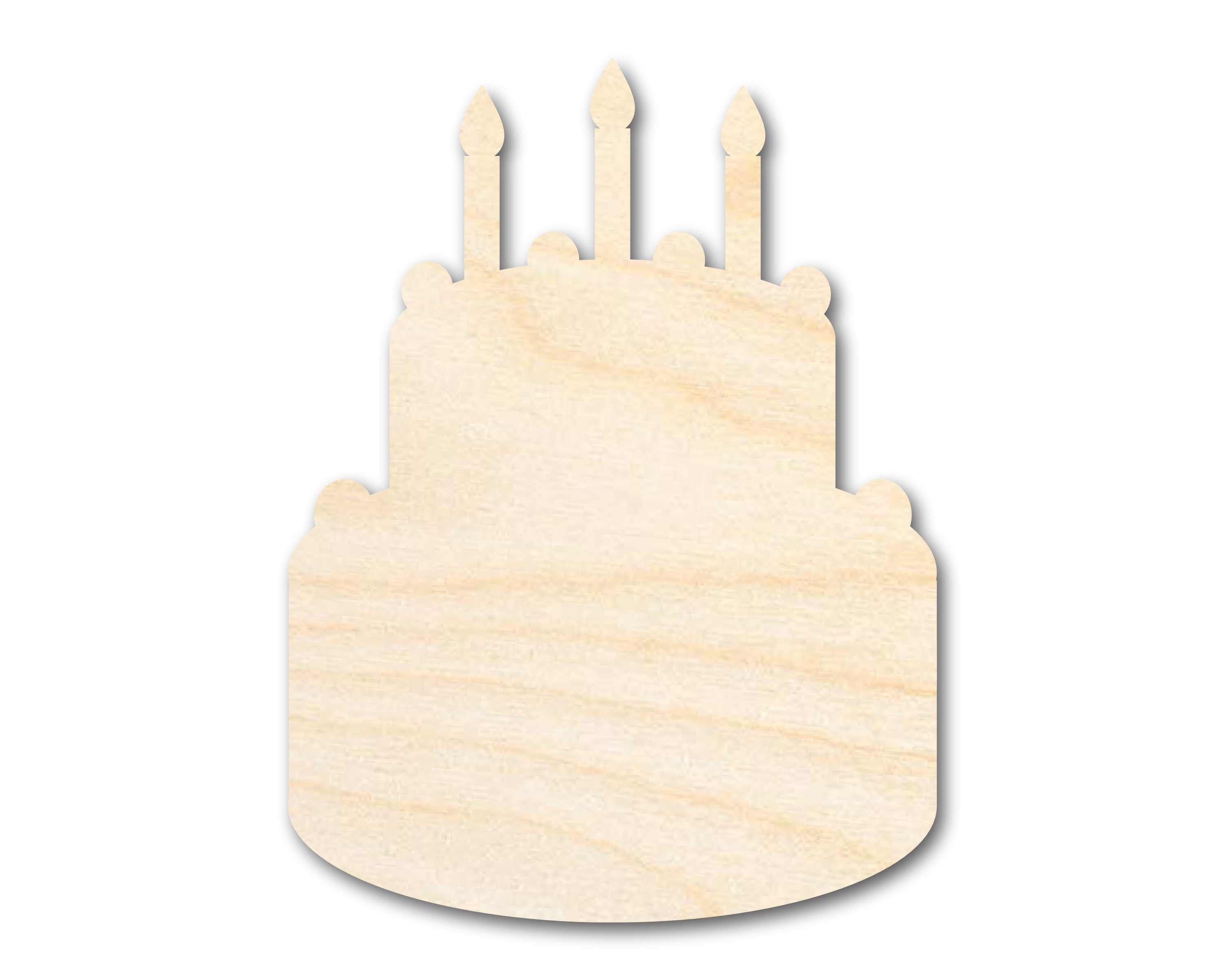 Unfinished Wood Birthday Cake Shape | DIY Craft Cutout 4" / 1/2 ...