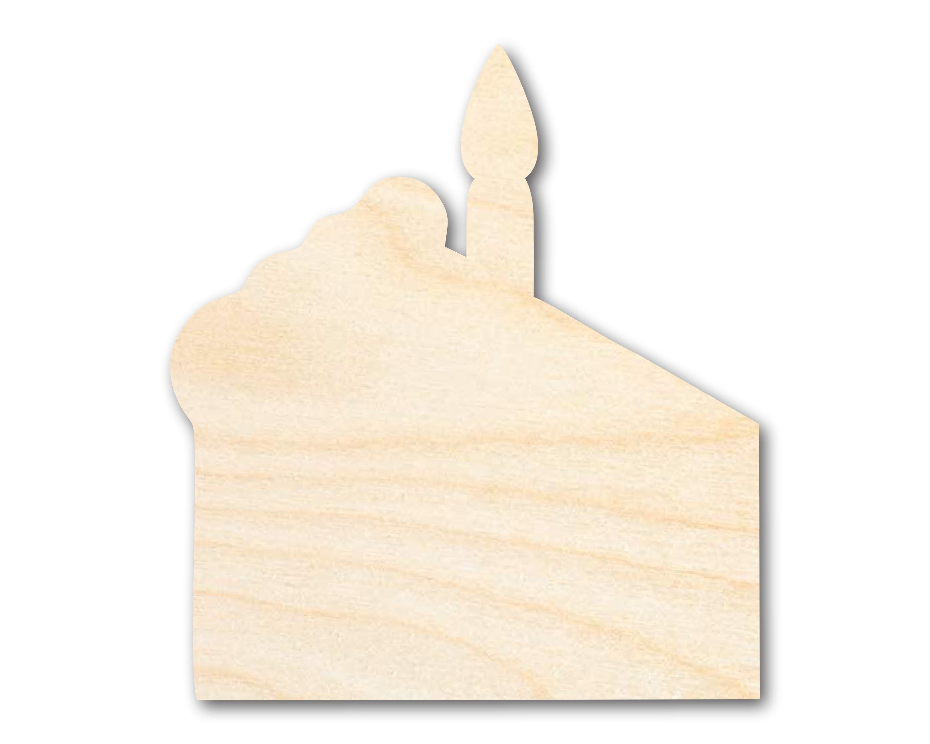 Unfinished Wood Birthday Cake Slice Shape | DIY Craft Cutout | up to 46 ...