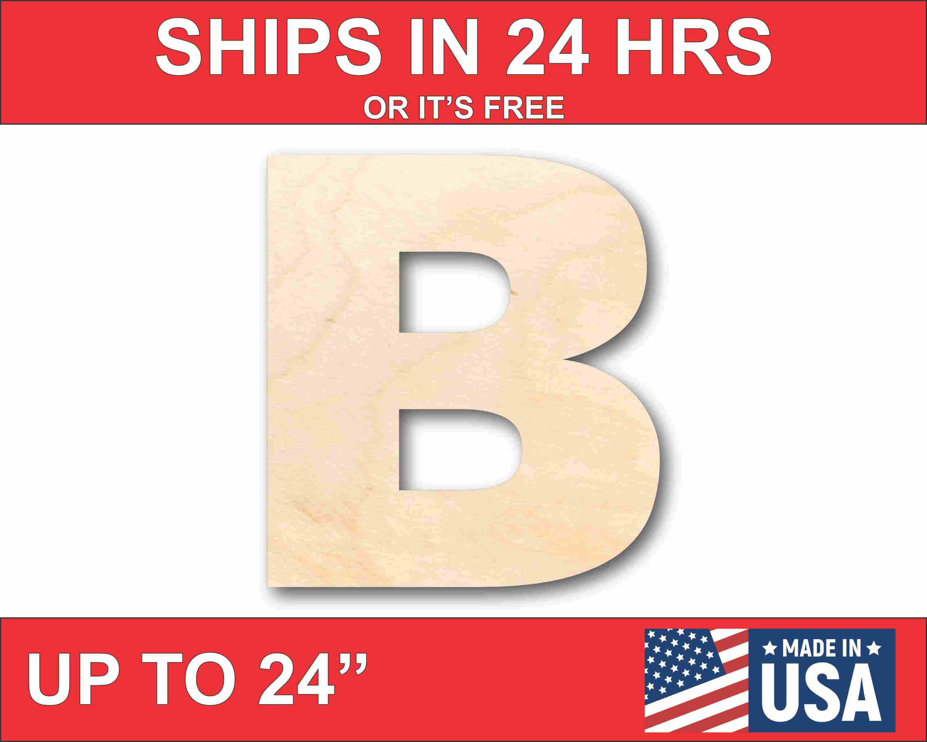 Unfinished Wood Block Letter B - Craft - up to 46" DIY 18" / 1/2 ...