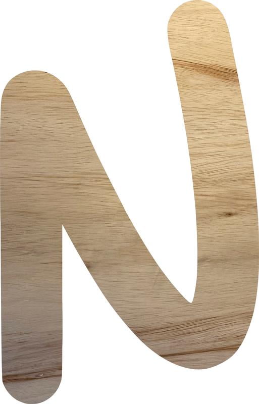 Unfinished Wood Block Letter, Craft 15'' Bold Letter N, Paintable ...