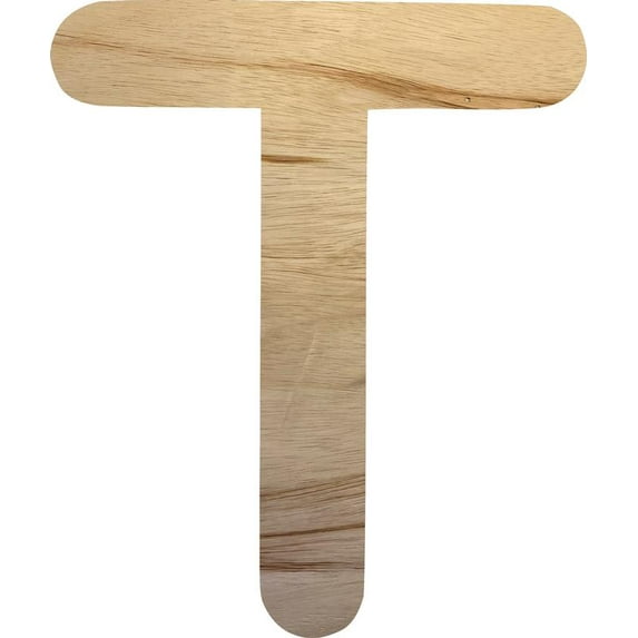Unfinished Wood Block Letter, Craft 15'' Bold Letter T, Paintable ...