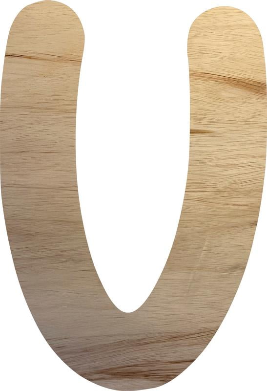 Unfinished Wood Block Letter, Craft 5'' Bold Letter U, Paintable ...