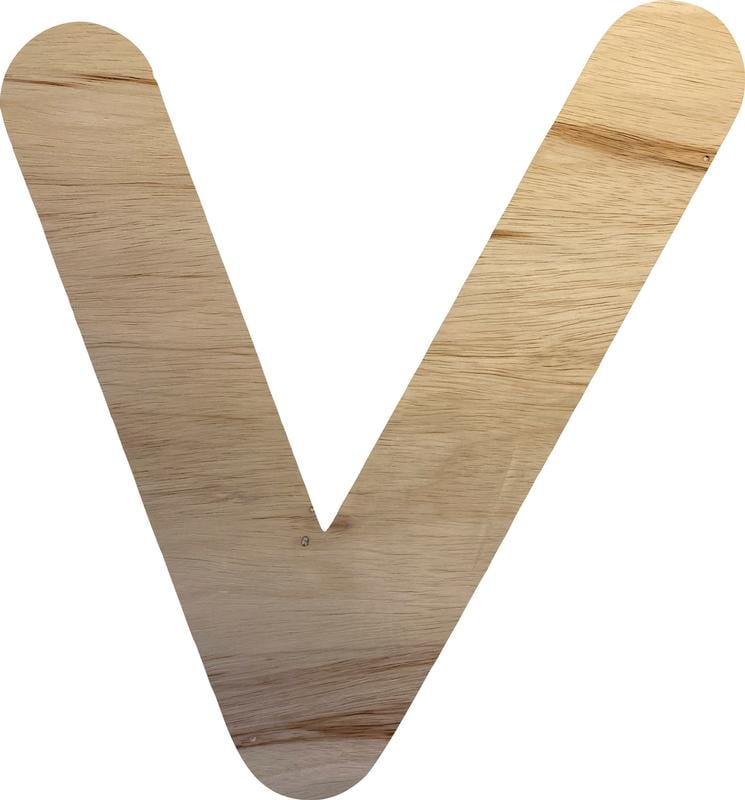 Unfinished Wood Block Letter, Craft 5'' Bold Letter V, Paintable ...