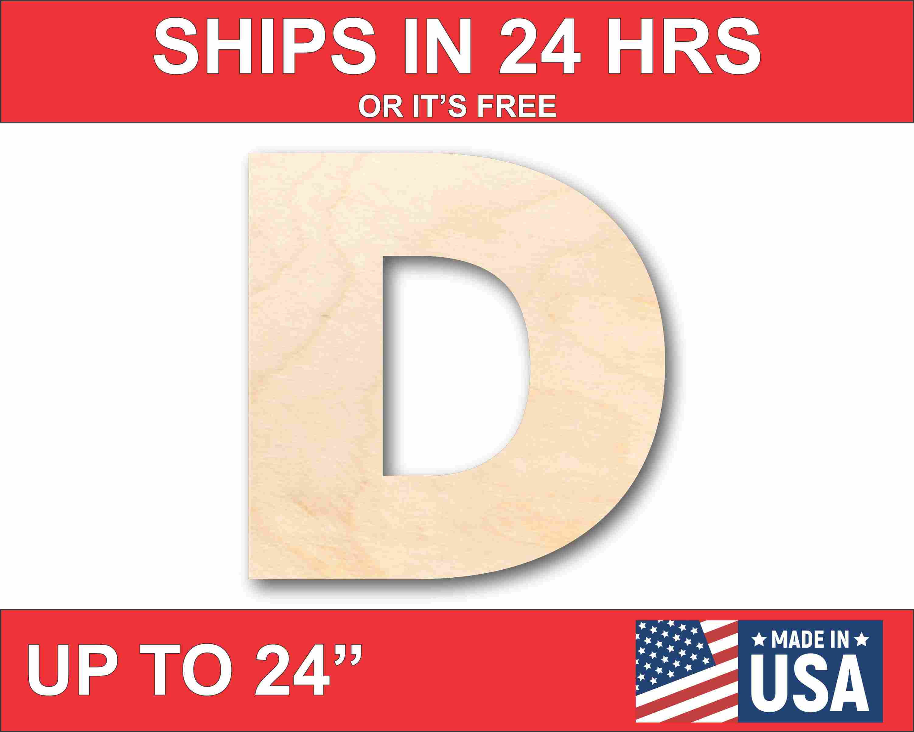 Unfinished Wood Block Letter D - Craft - up to 46" DIY 36" / 1/2 ...