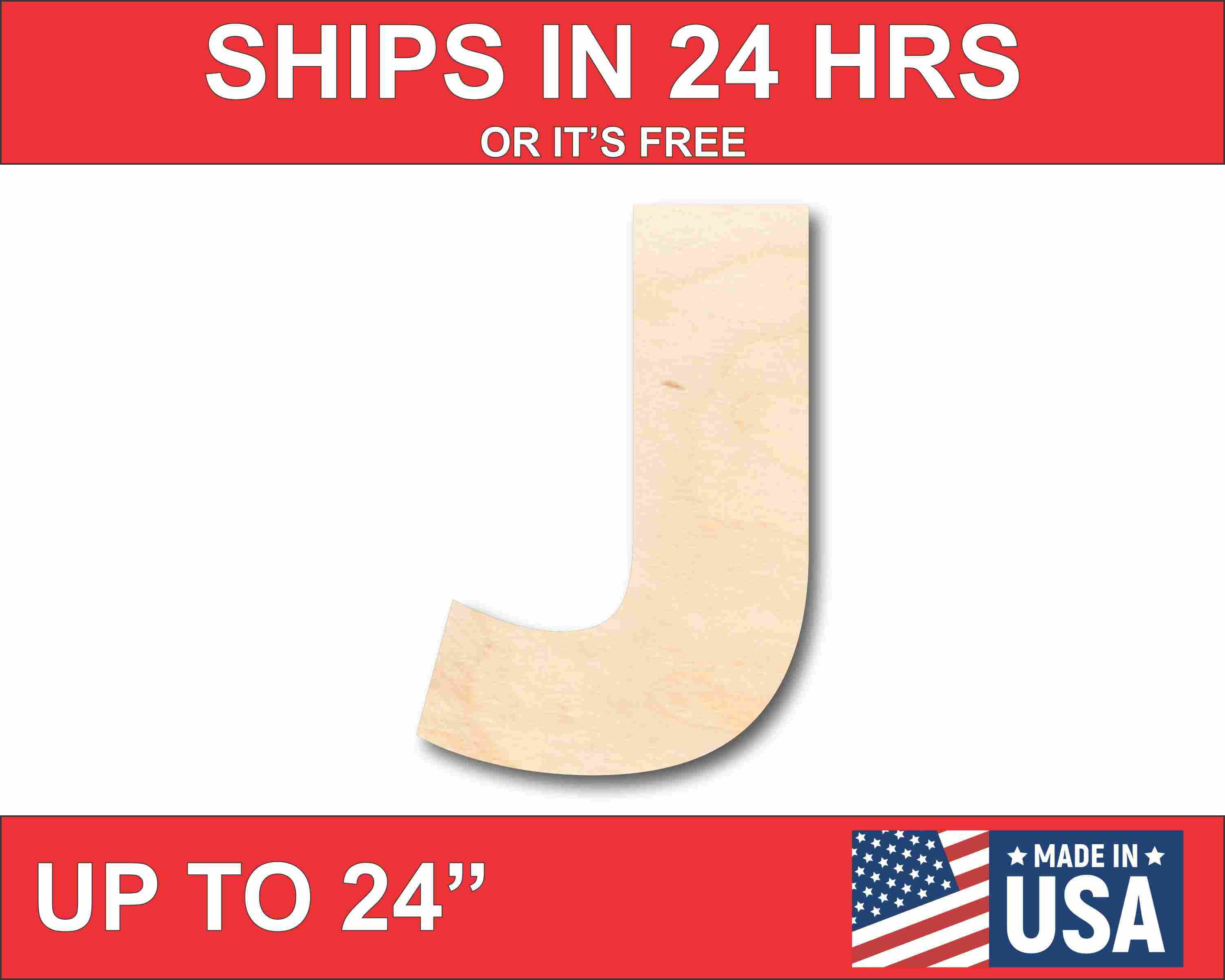 Unfinished Wood Block Letter J - Craft - up to 46" DIY 46" / 1/2 ...
