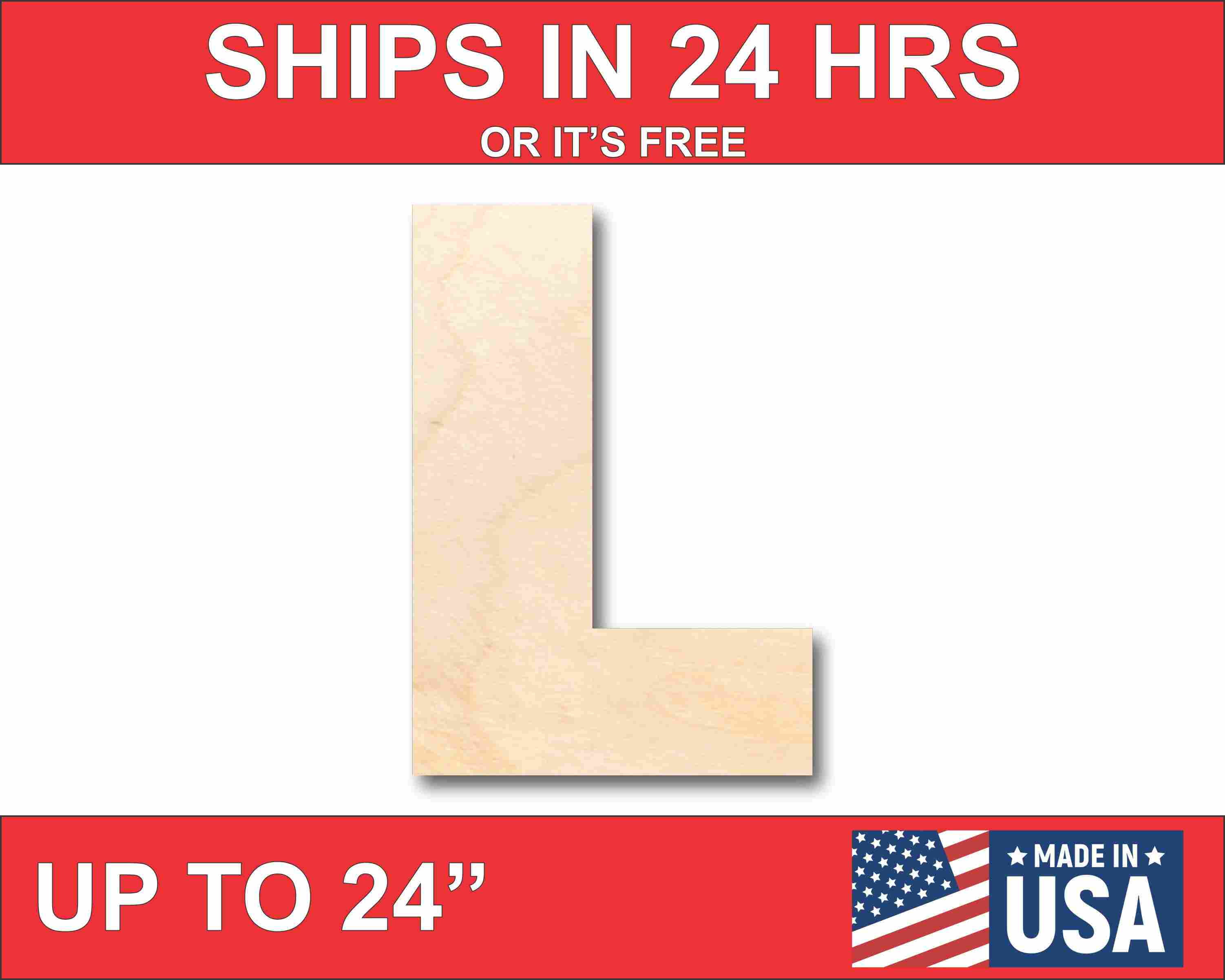 Unfinished Wood Block Letter L - Craft - up to 46" DIY 4" / 1/2 ...