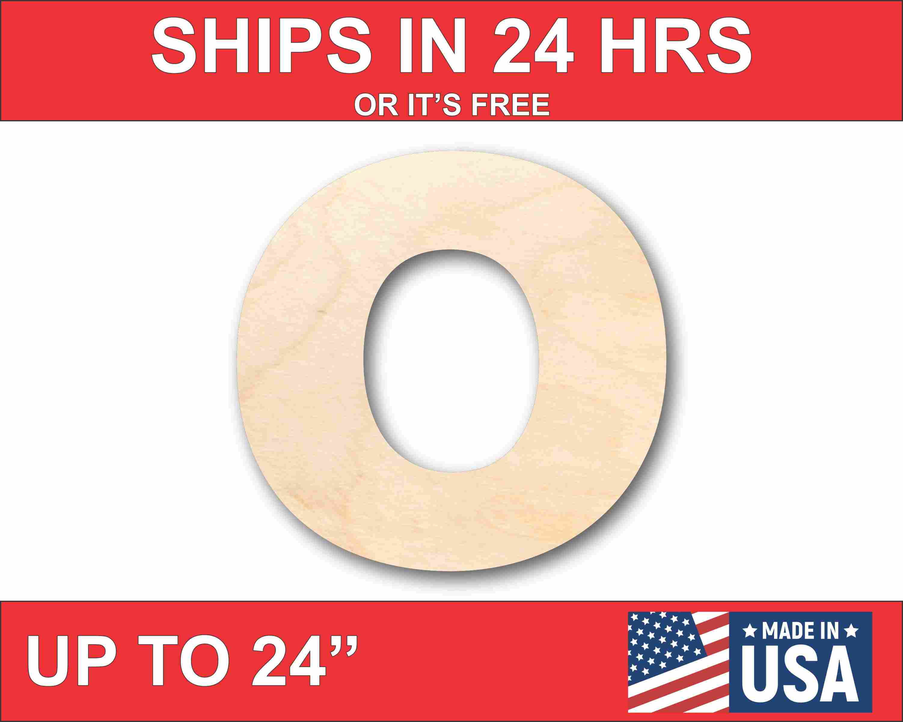 Unfinished Wood Block Letter O - Craft - up to 46" DIY 3" / 1/2 ...