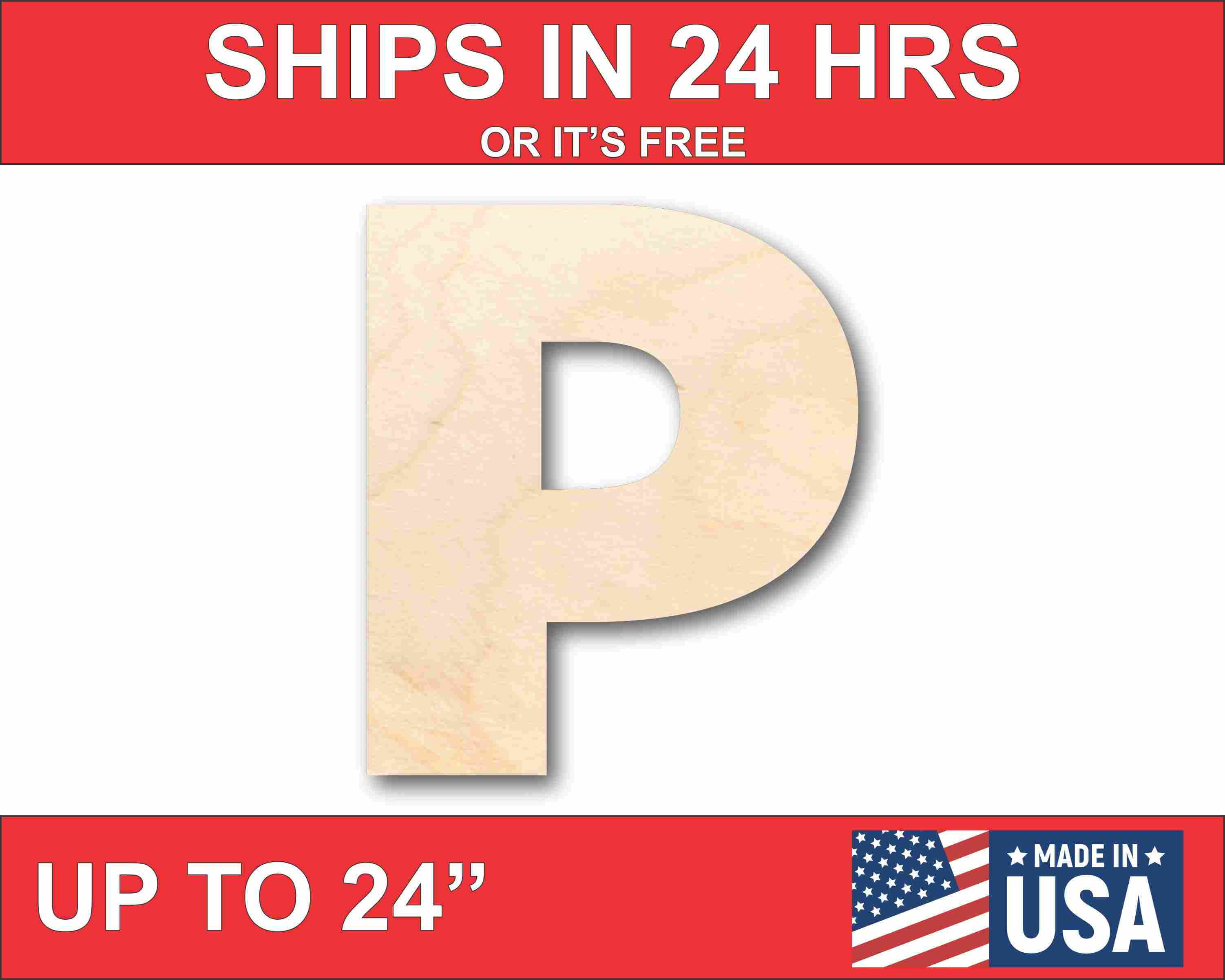 Unfinished Wood Block Letter P - Craft - up to 46" DIY 42" / 3/4 ...