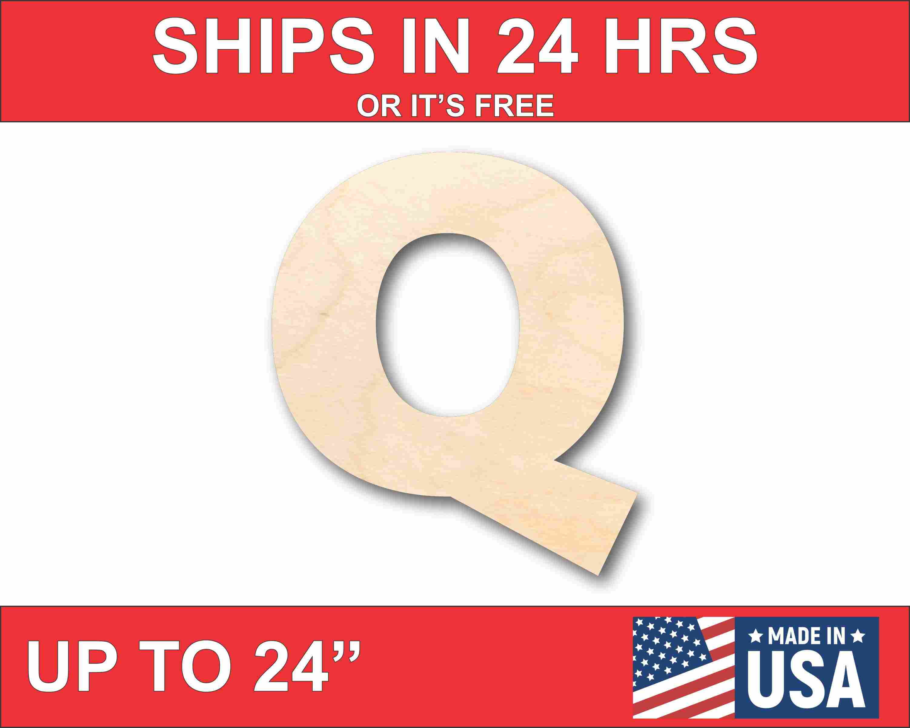 Unfinished Wood Block Letter Q - Craft - up to 46" DIY 6" / 1/8 ...