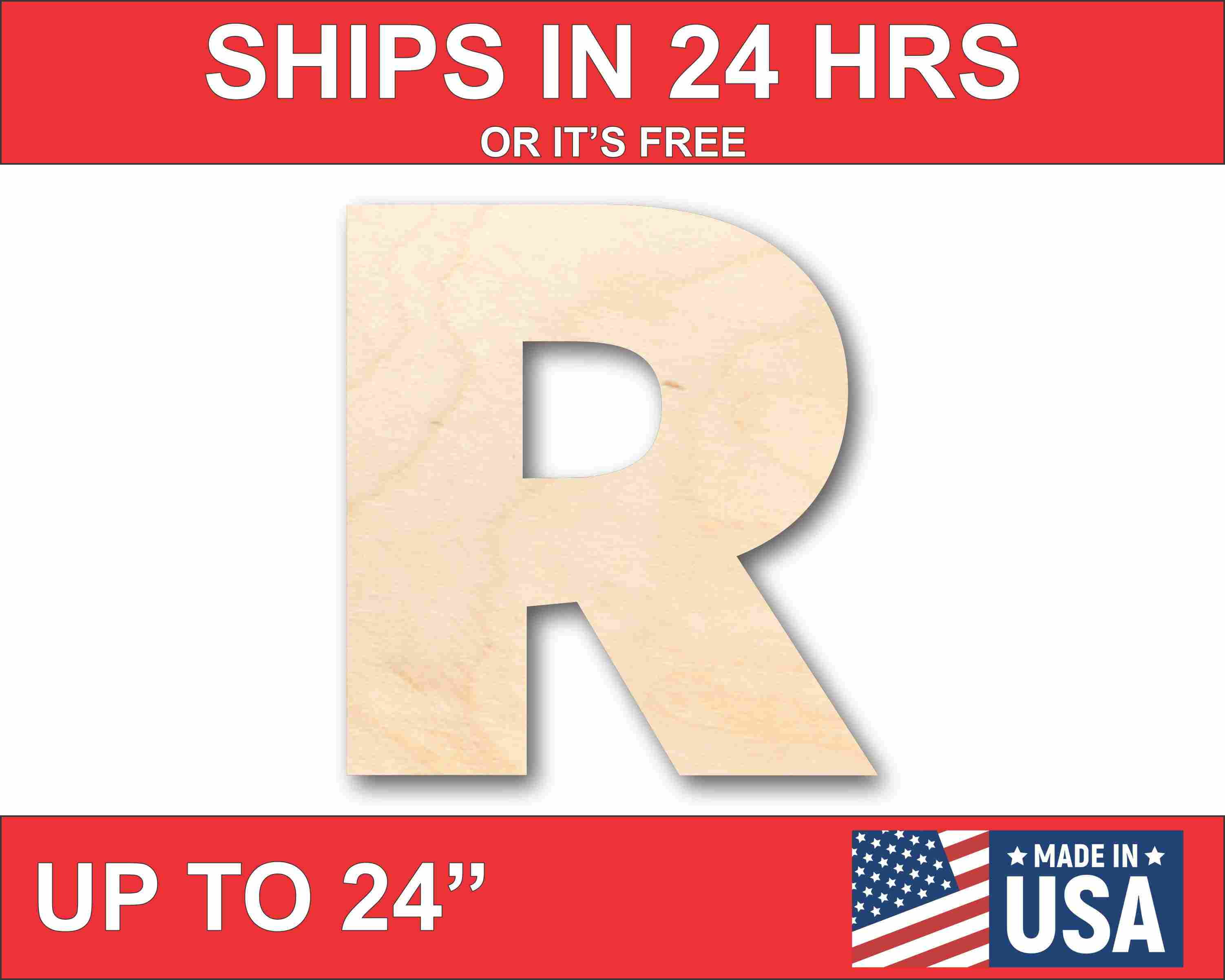 Unfinished Wood Block Letter R - Craft - up to 46" DIY 16" / 3/4 ...