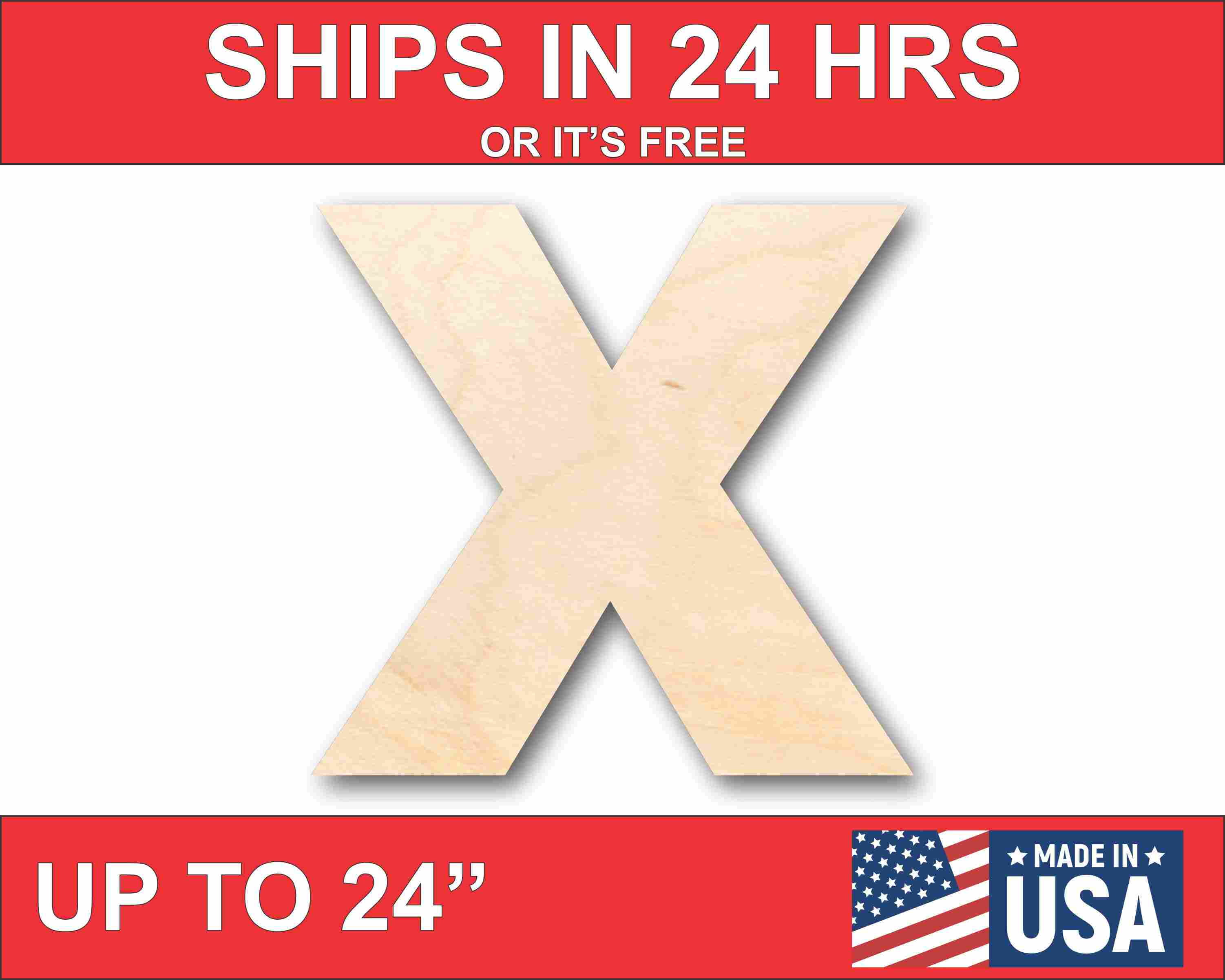 Unfinished Wood Block Letter X - Craft - up to 46" DIY 16" / 3/4 ...