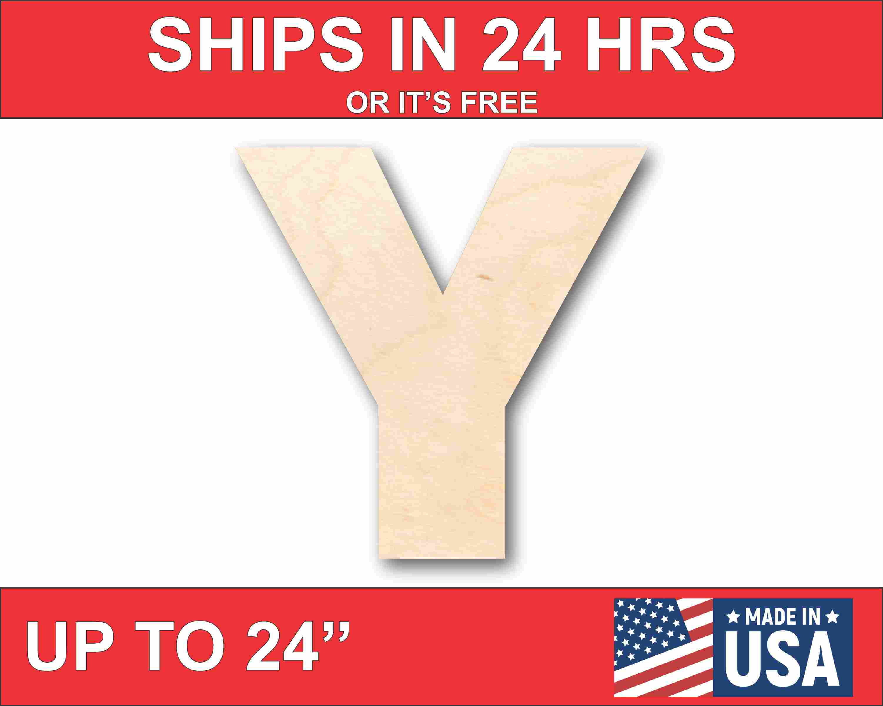 Unfinished Wood Block Letter Y - Craft - up to 46" DIY 12" / 1/4 ...